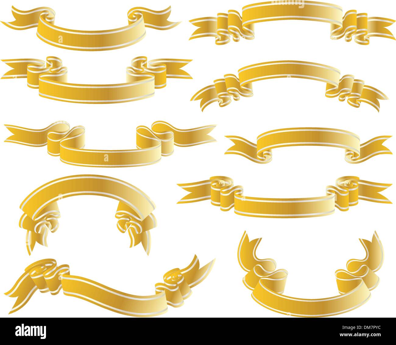 gold ribbons set Stock Vector Image & Art - Alamy