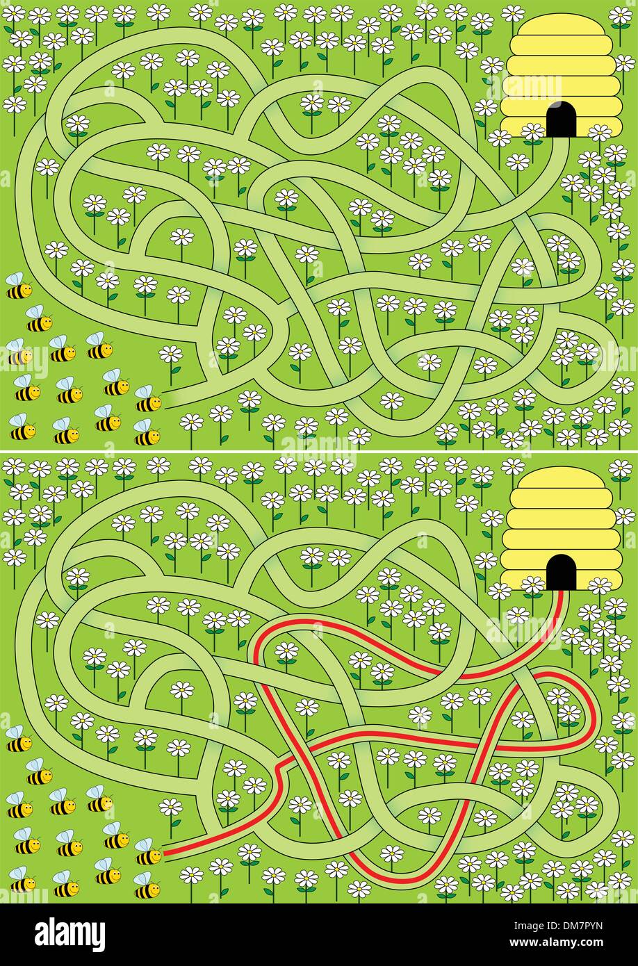 Easy maze puzzle hi-res stock photography and images - Alamy