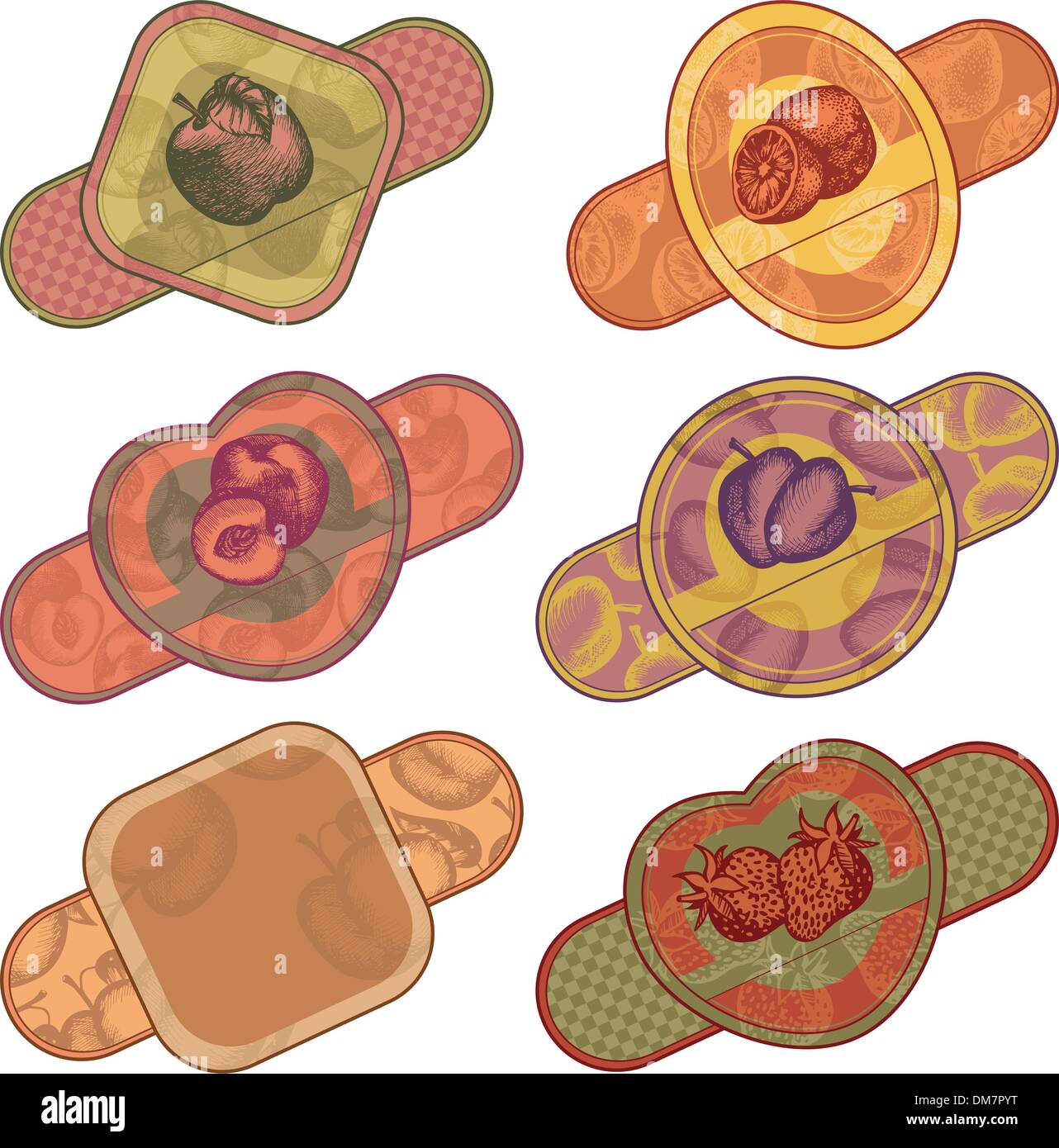 Fruits line art collection Cut Out Stock Images & Pictures - Alamy