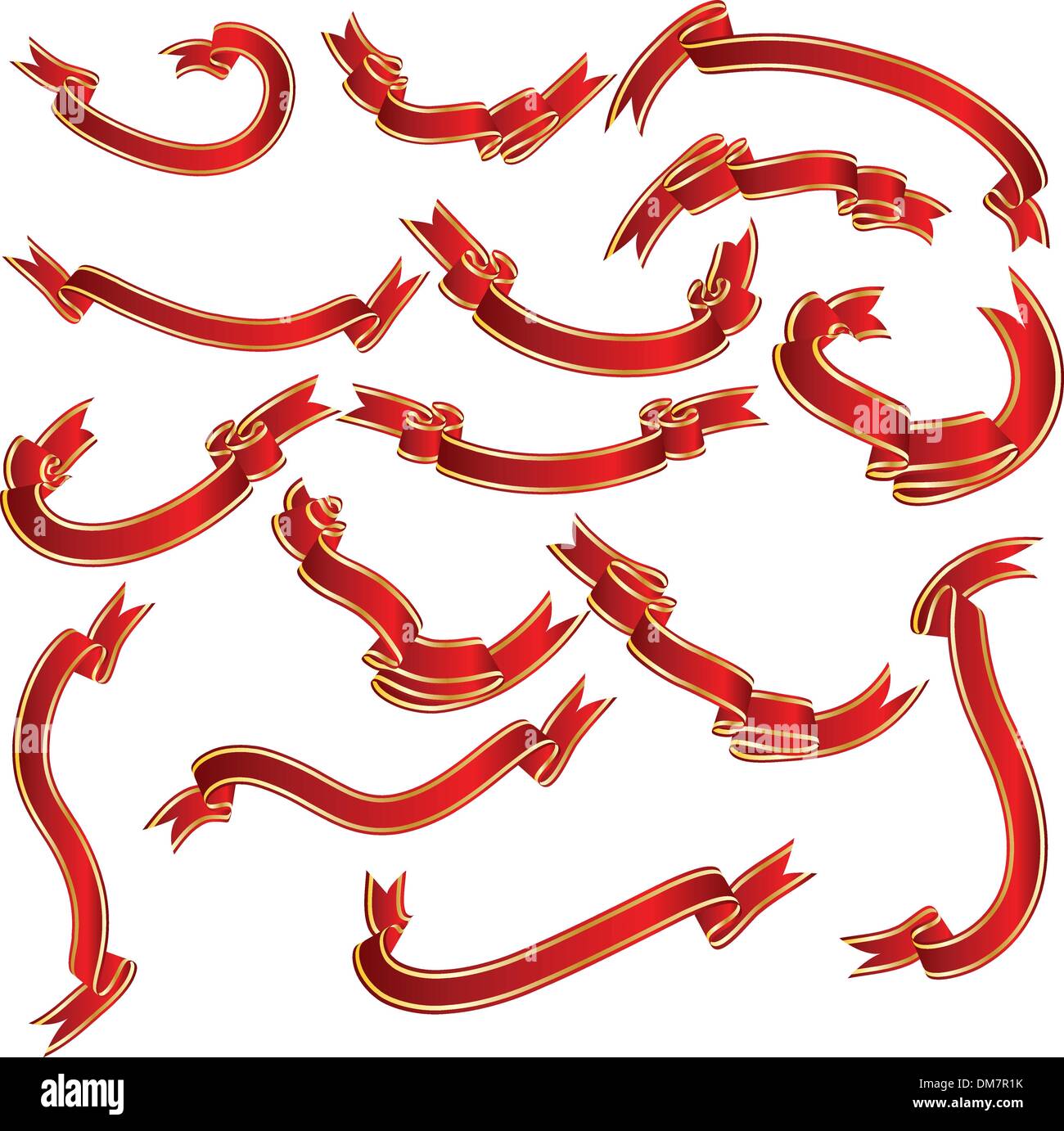 Red ribbons set Stock Vector Image & Art - Alamy