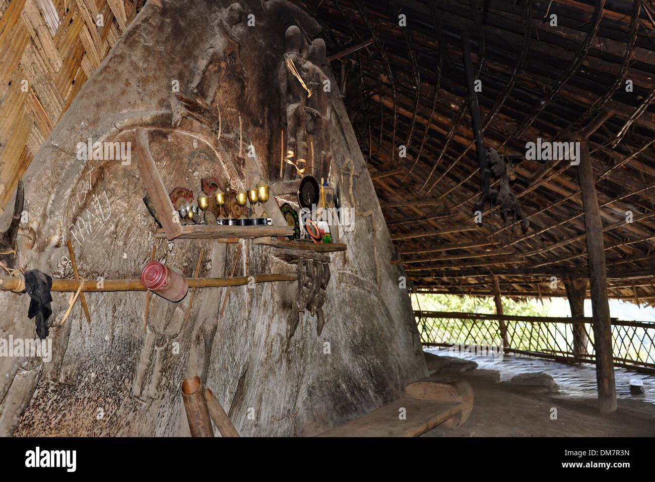 India, Arunachal Pradesh, Tirap region, Longkhaw village, sleeping ...