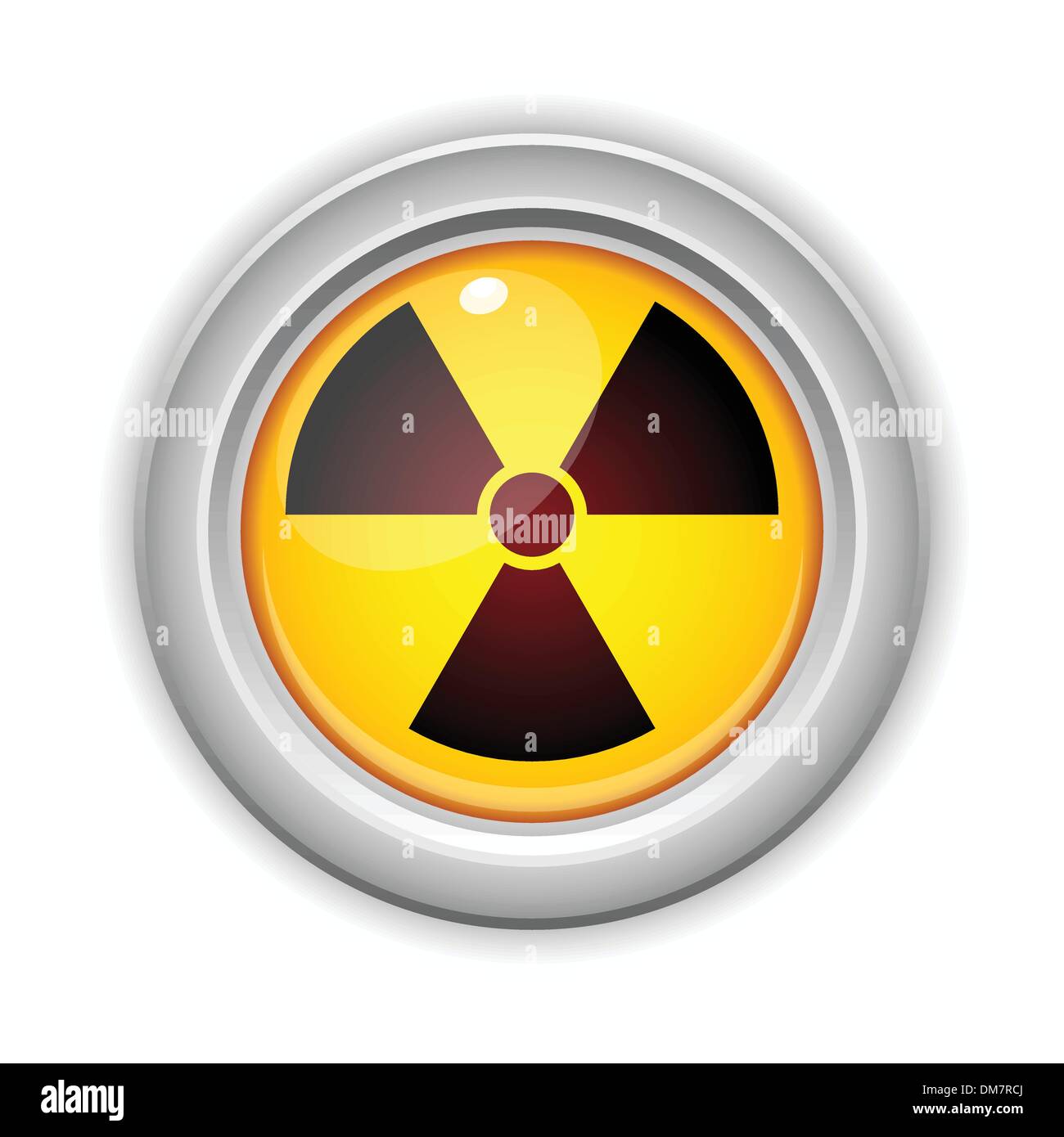 Radioactive Danger Yellow Button. Caution Radiation Stock Vector Image ...