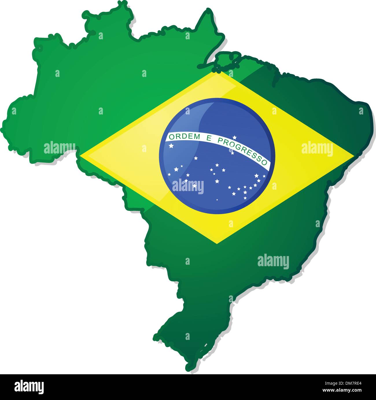 Brazil map with flag Stock Vector Image & Art - Alamy