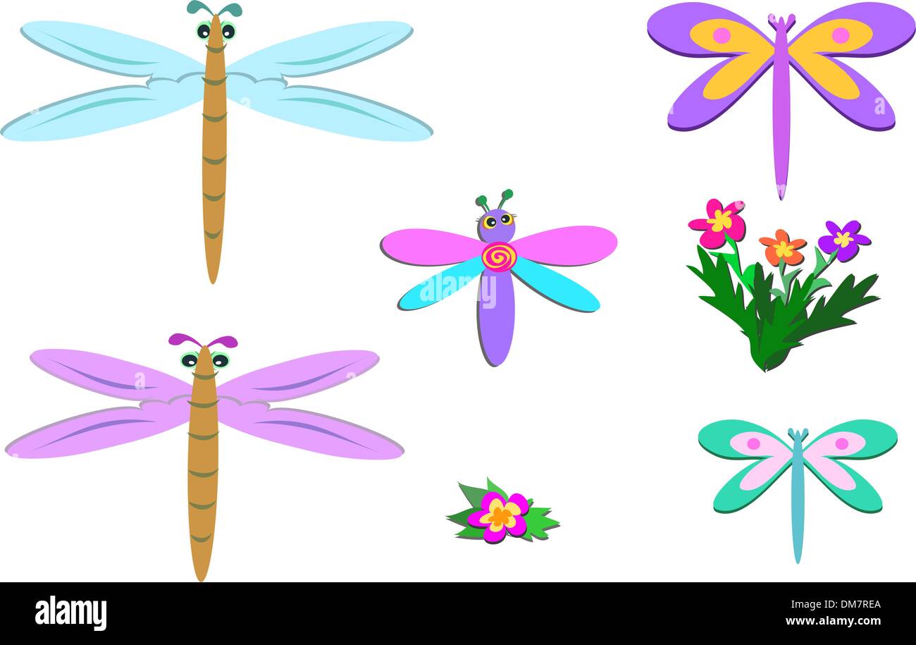 Dragonflies vector vectors hi-res stock photography and images - Alamy