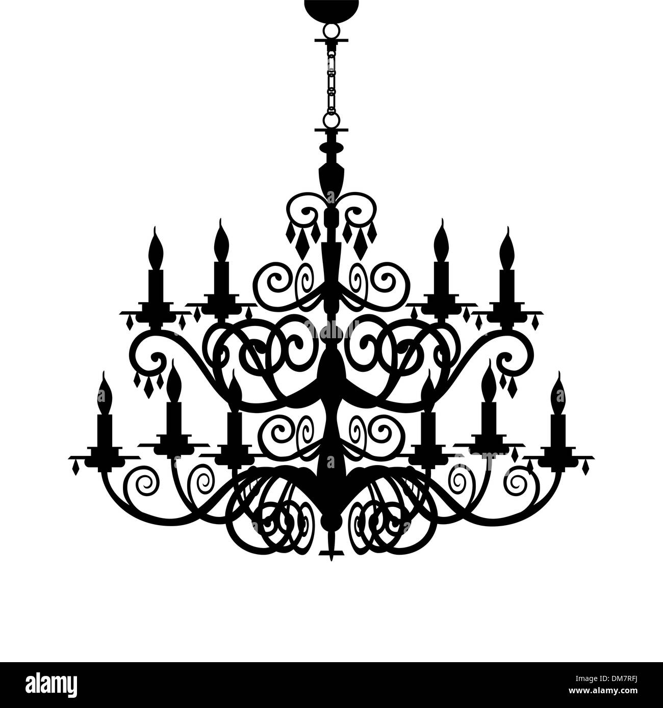 Baroque chandelier silhouette Stock Vector Image & Art - Alamy