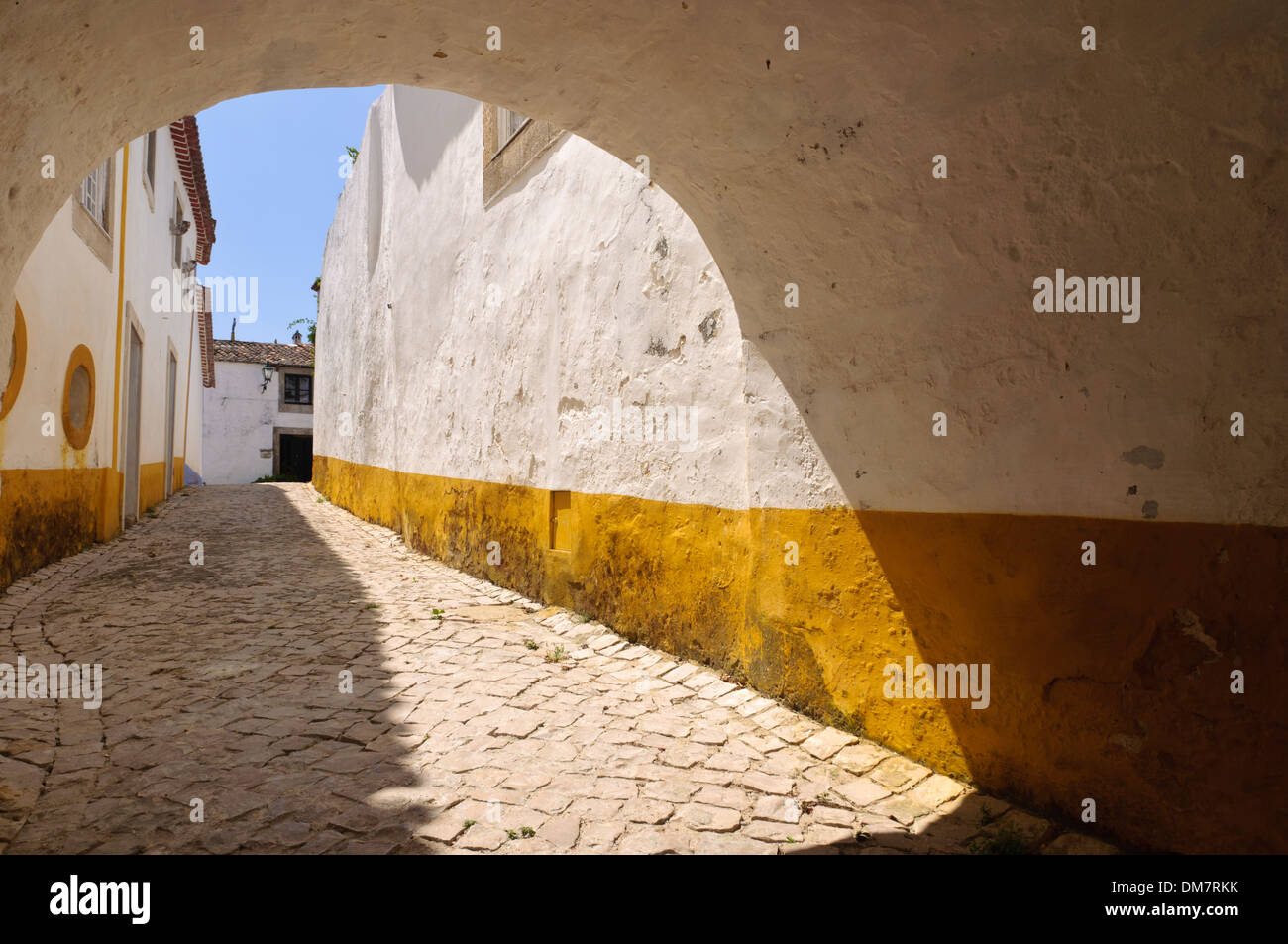 Alley in medieval Óbidos, Portugal, Europe Stock Photo - Alamy