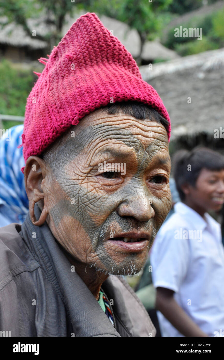Wancho tribe tattoo hi-res stock photography and images - Alamy
