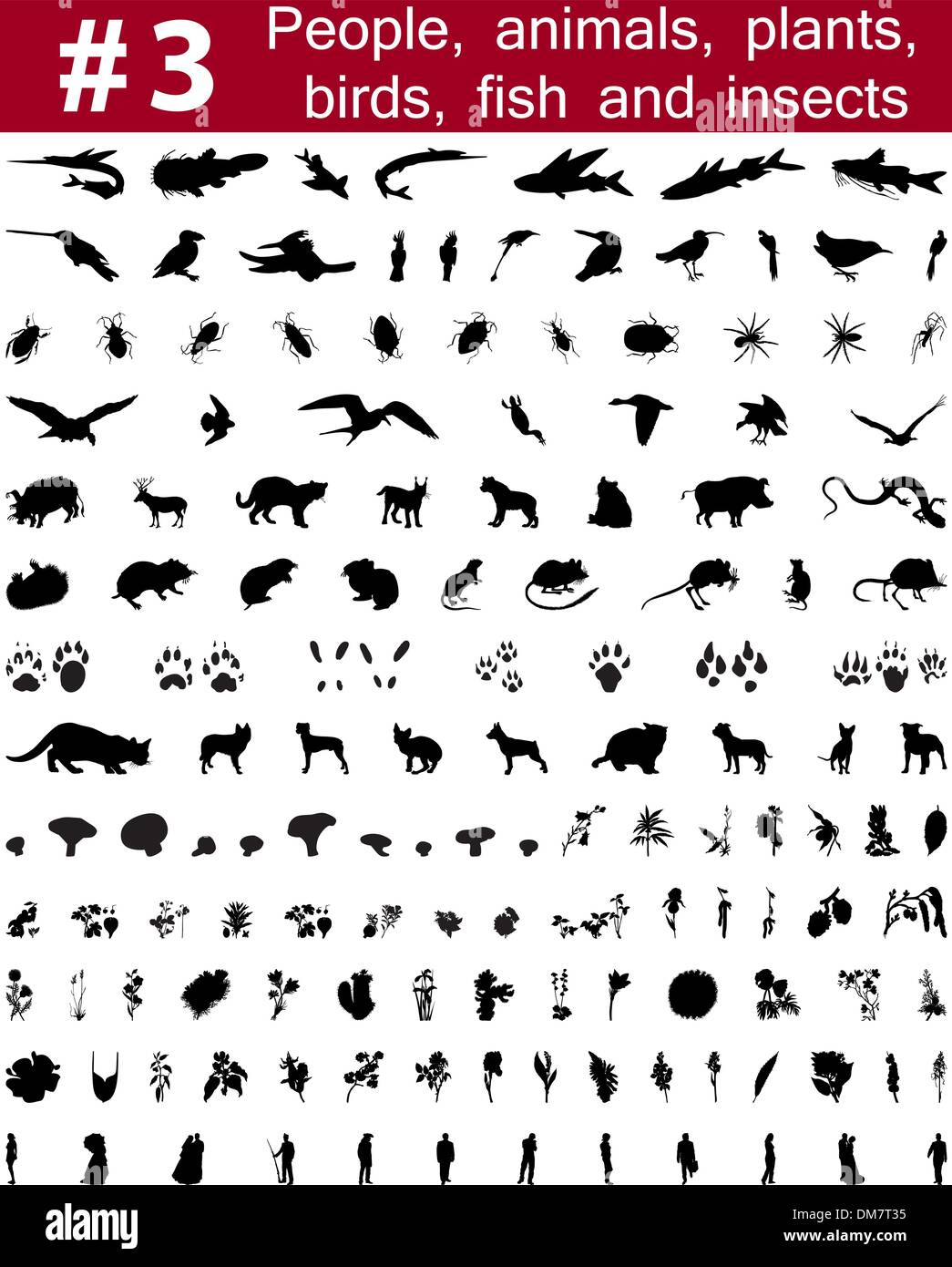 vector silhouettes set. Set # 3 Stock Vector Image & Art - Alamy