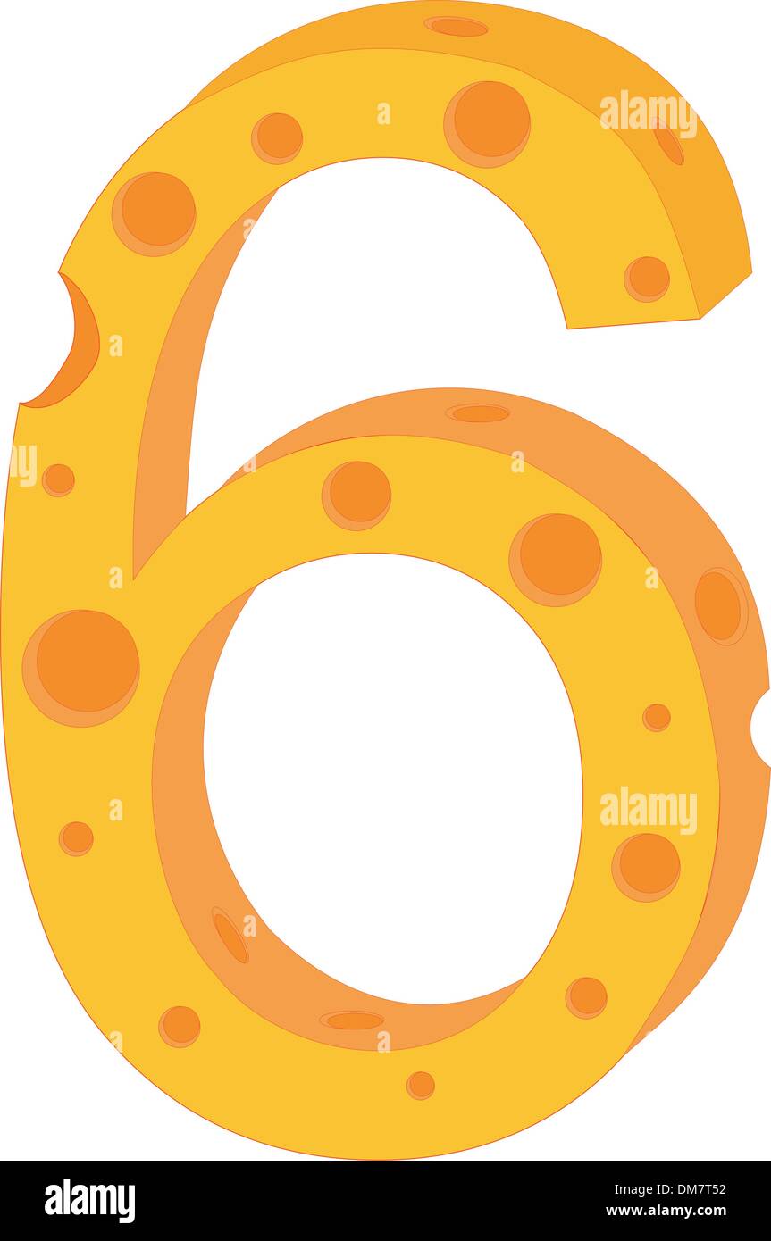Vector cheese numeral six Stock Vector Image & Art - Alamy