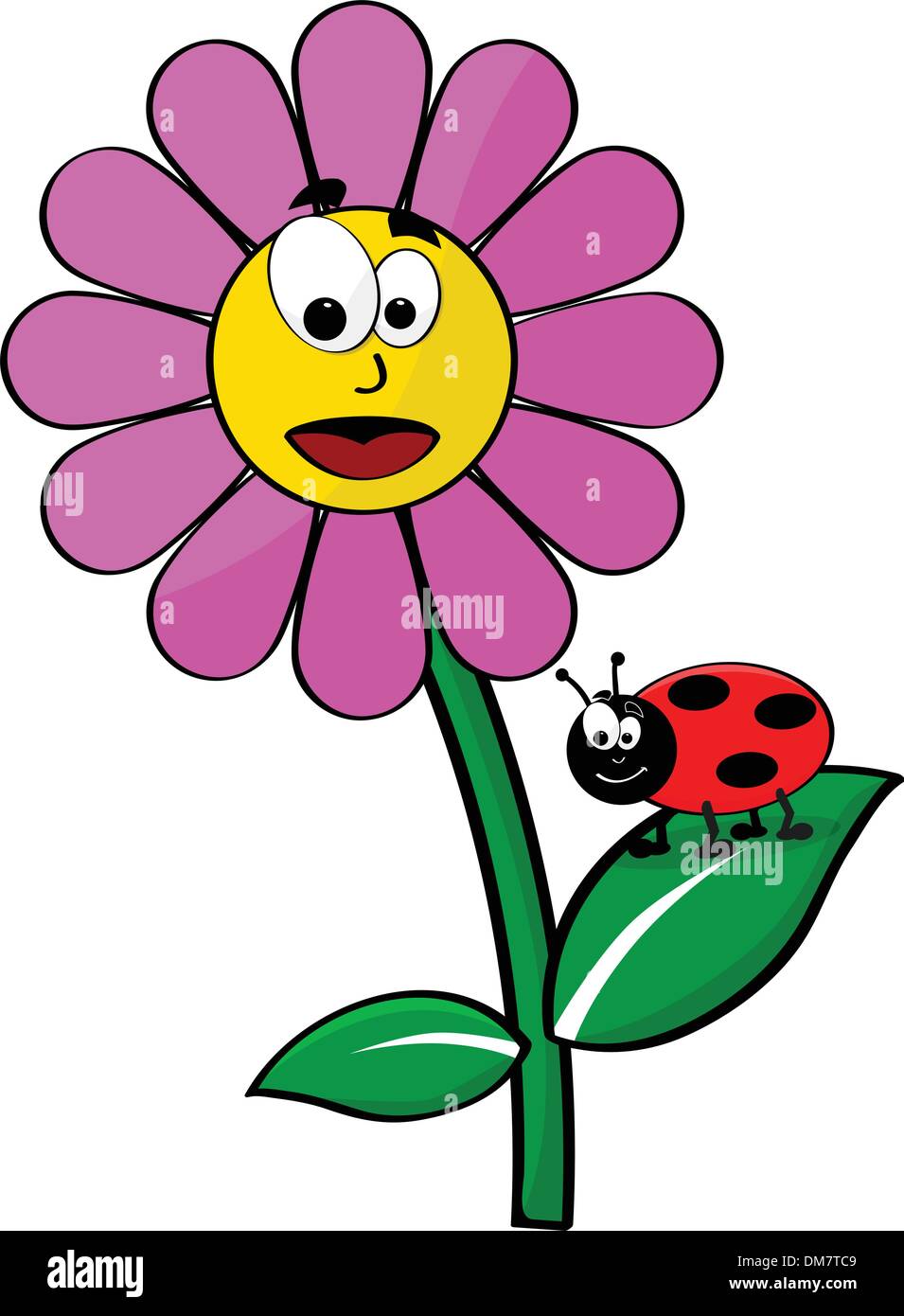 Flower and ladybug Stock Vector Image & Art - Alamy