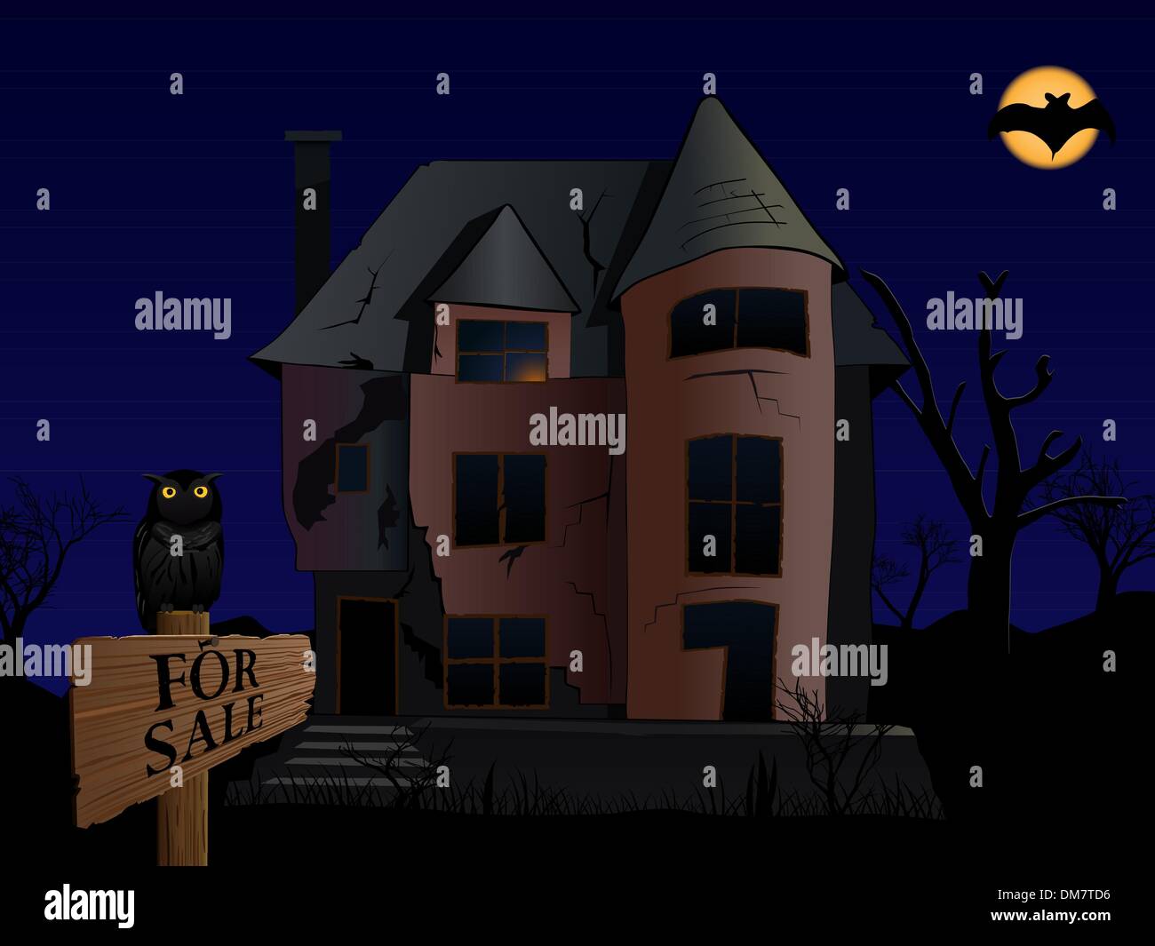 Vector spooky house hi-res stock photography and images - Alamy