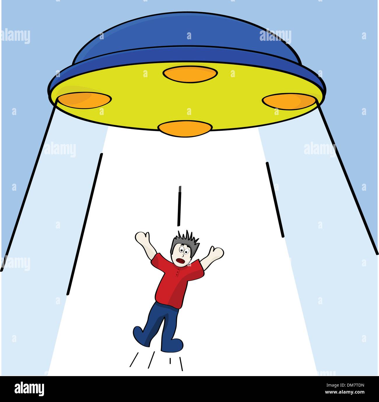 Flying boy experiment Stock Vector Images - Alamy