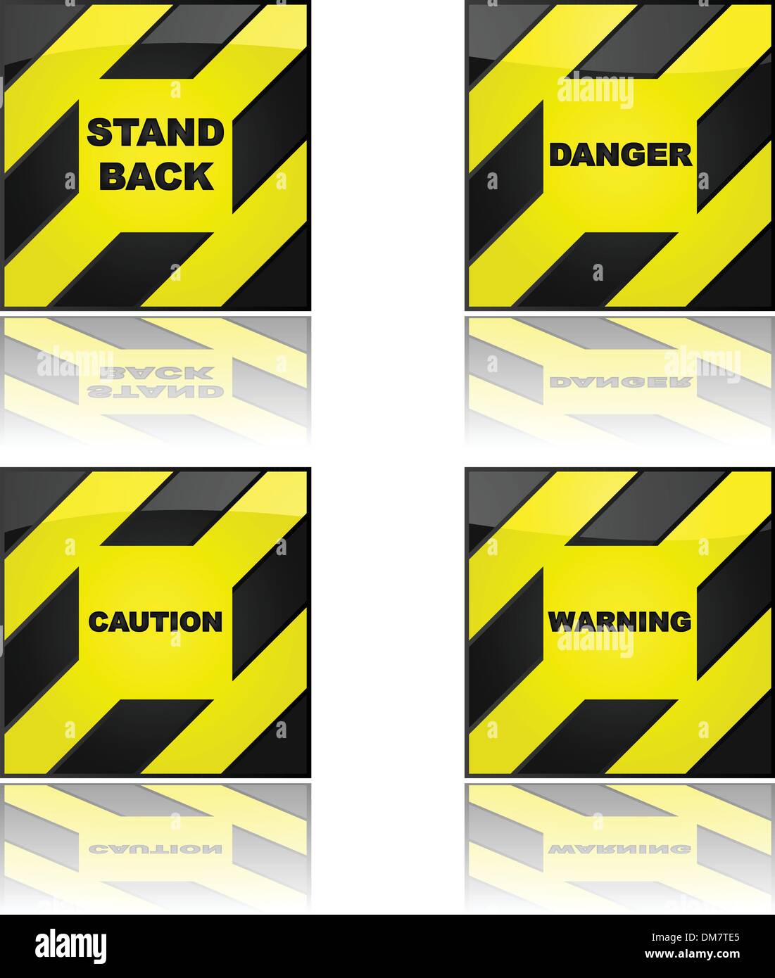 Set four warning signs hi-res stock photography and images - Alamy