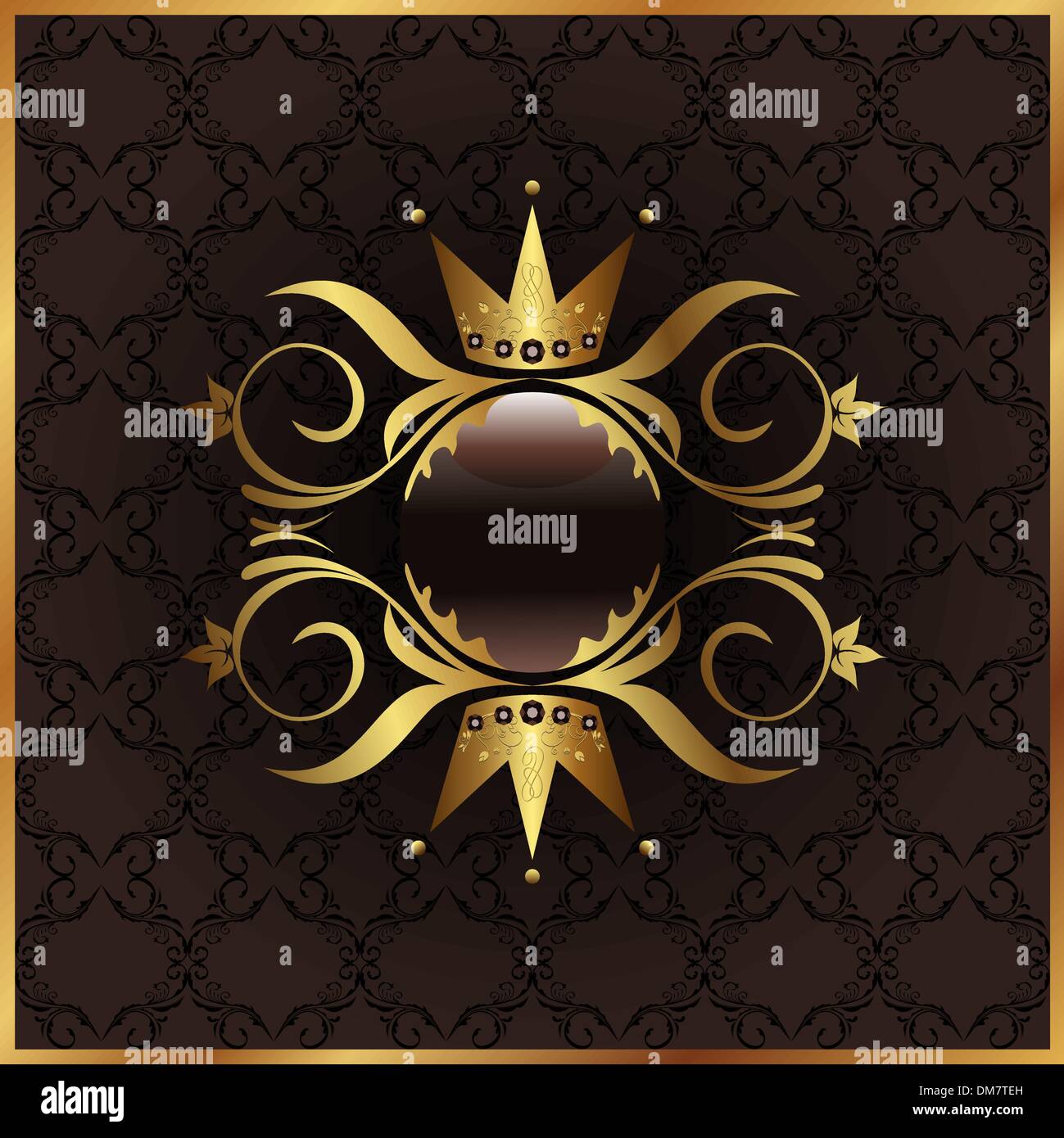 golden floral frame with crown Stock Vector Image & Art - Alamy