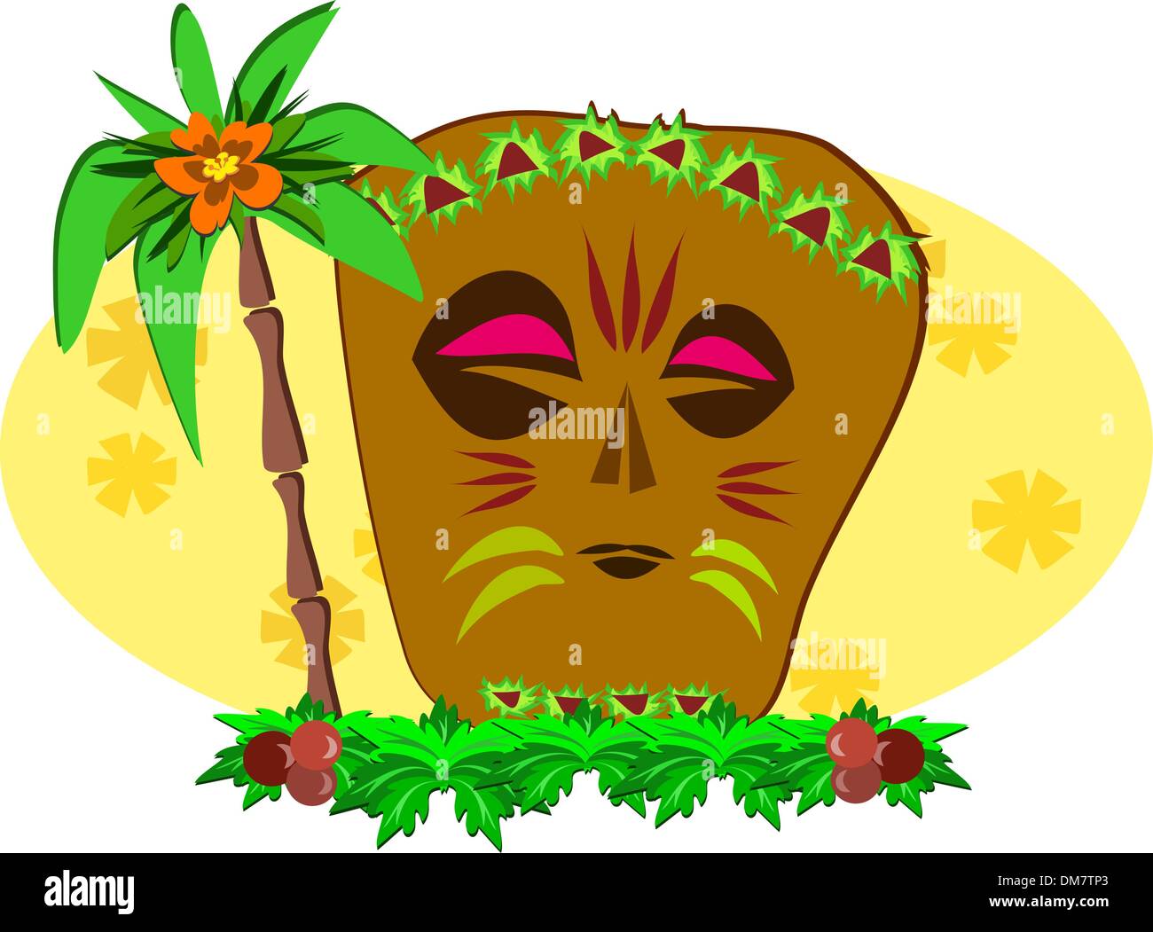 Decorative Tiki and Palm Tree Stock Vector Image & Art - Alamy