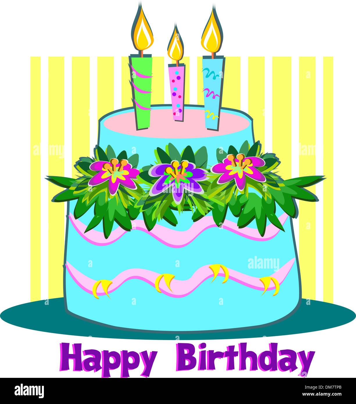 Birthday colorful cake Stock Vector Images - Alamy