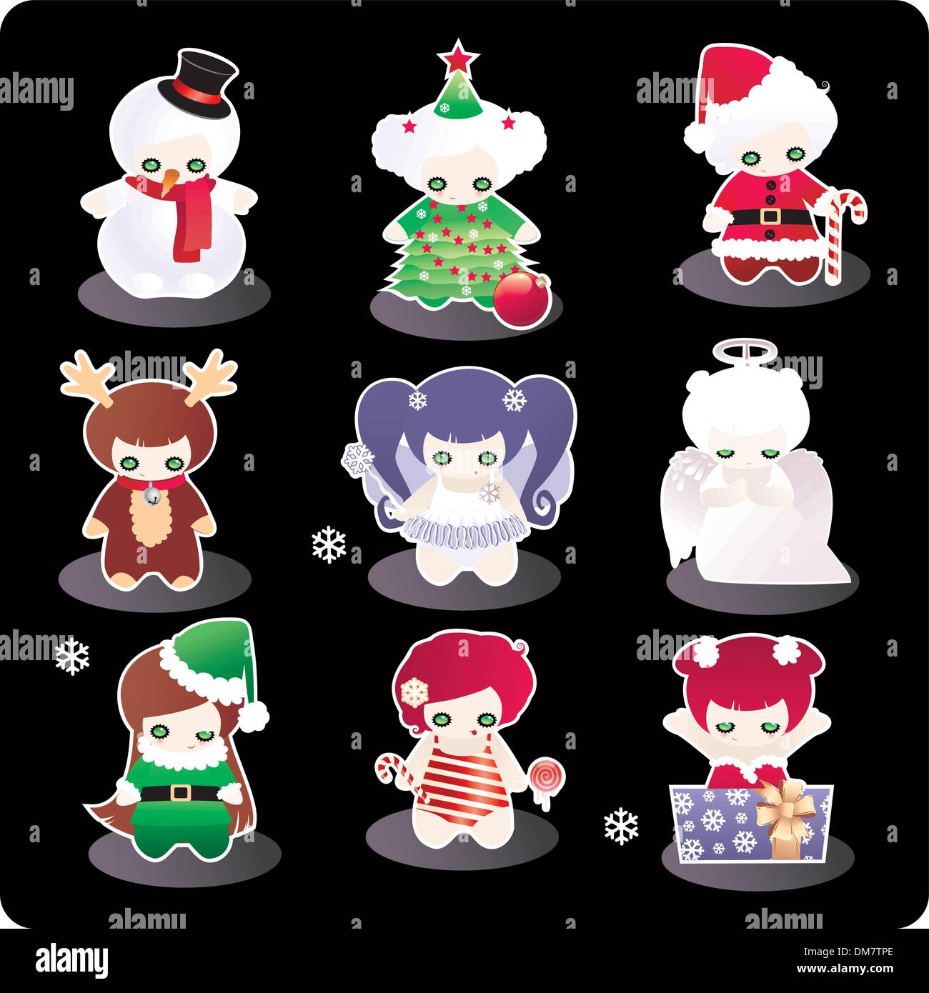 Funny Christmas characters Stock Vector Image & Art - Alamy