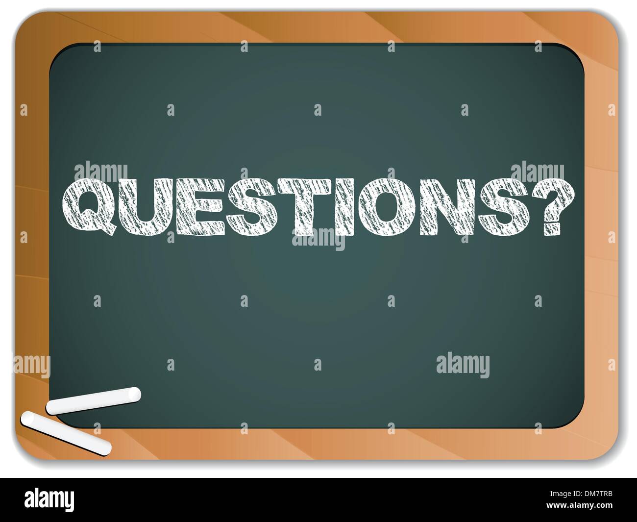 Blackboard with Questions Message written with Chalk Stock Vector Image ...