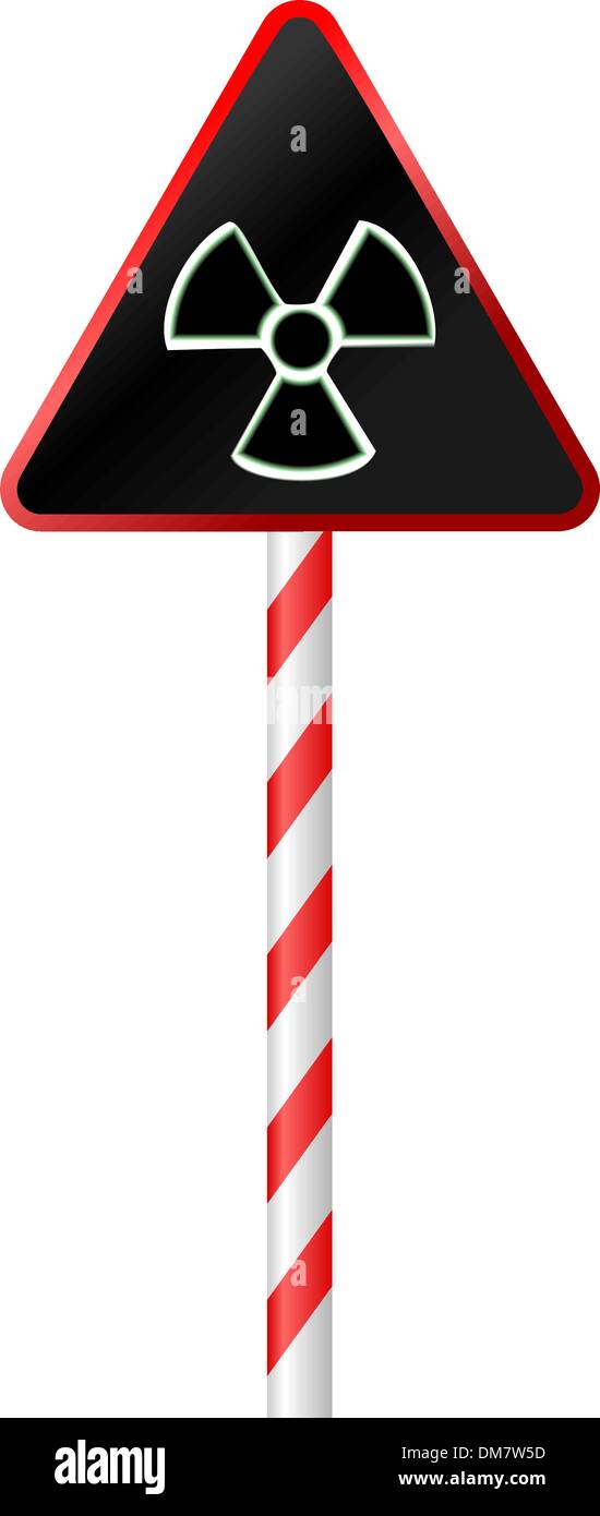 Illustration the warning symbol of radioactive hazard on road st Stock ...