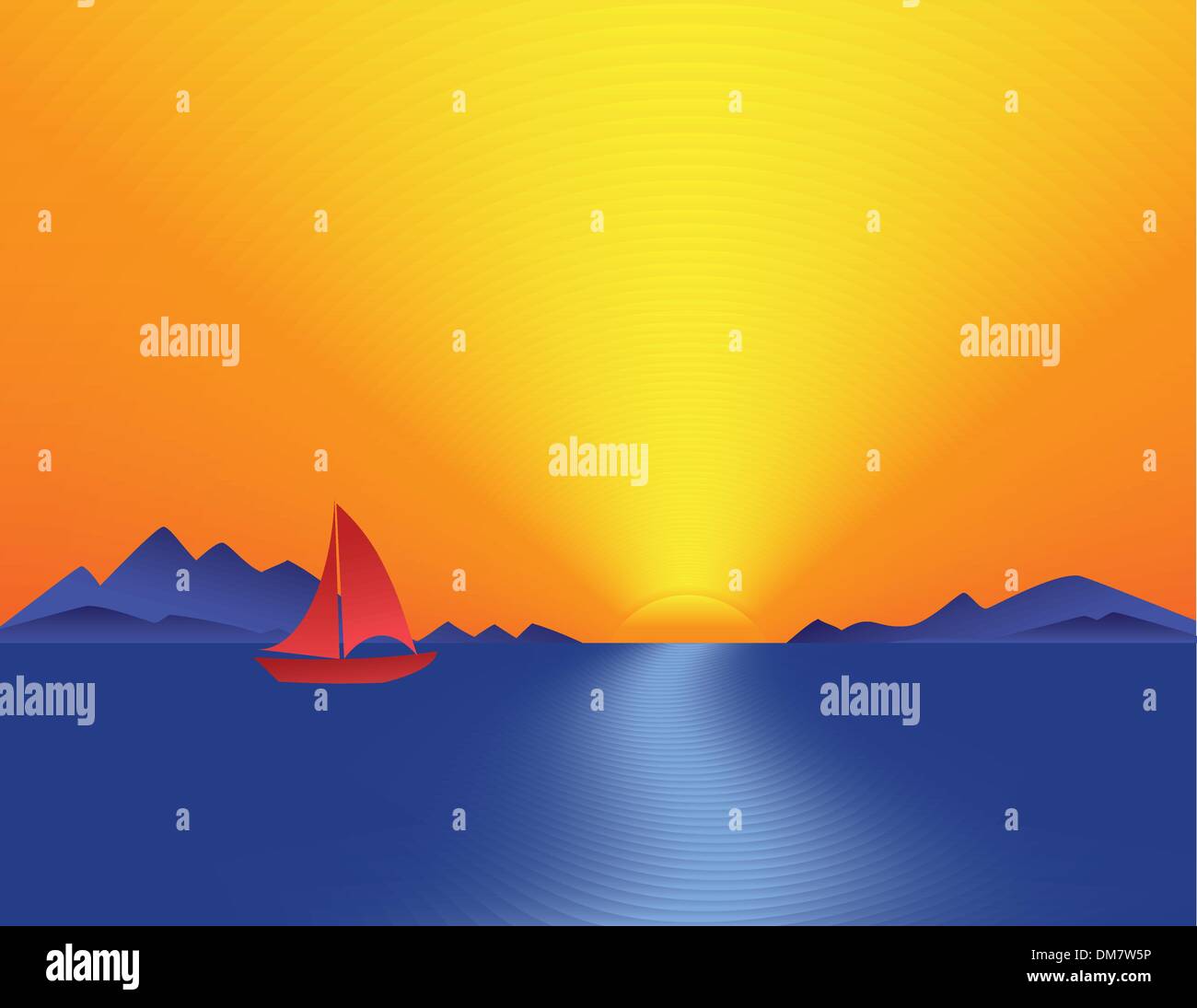 Lagoon sunset Stock Vector Images - Alamy