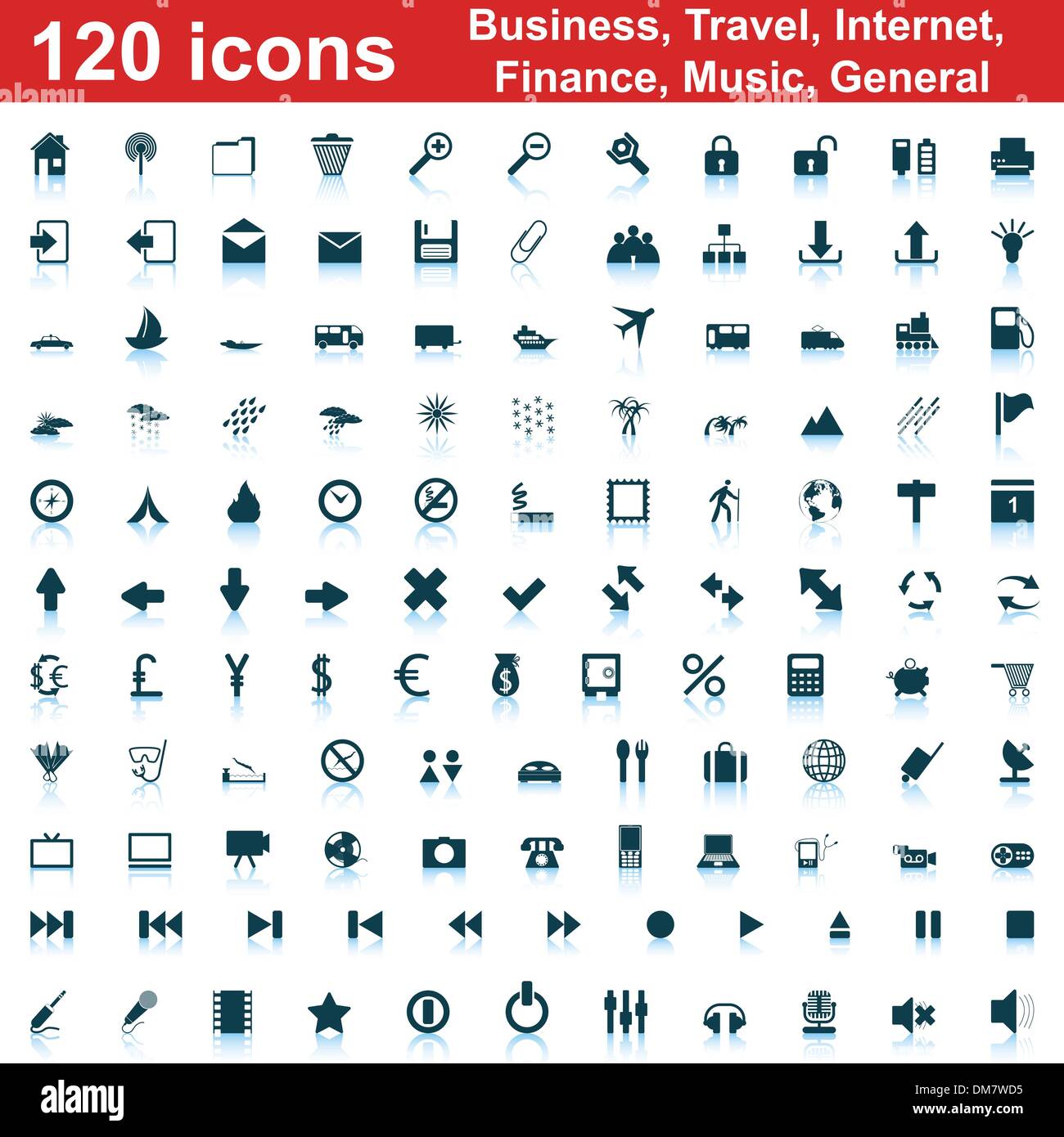 120 icons set Stock Vector Image & Art - Alamy