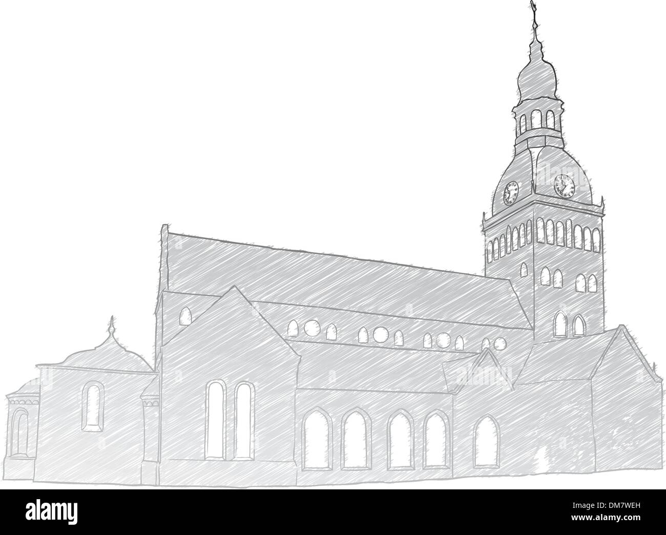 Drawing church Stock Vector Images - Alamy