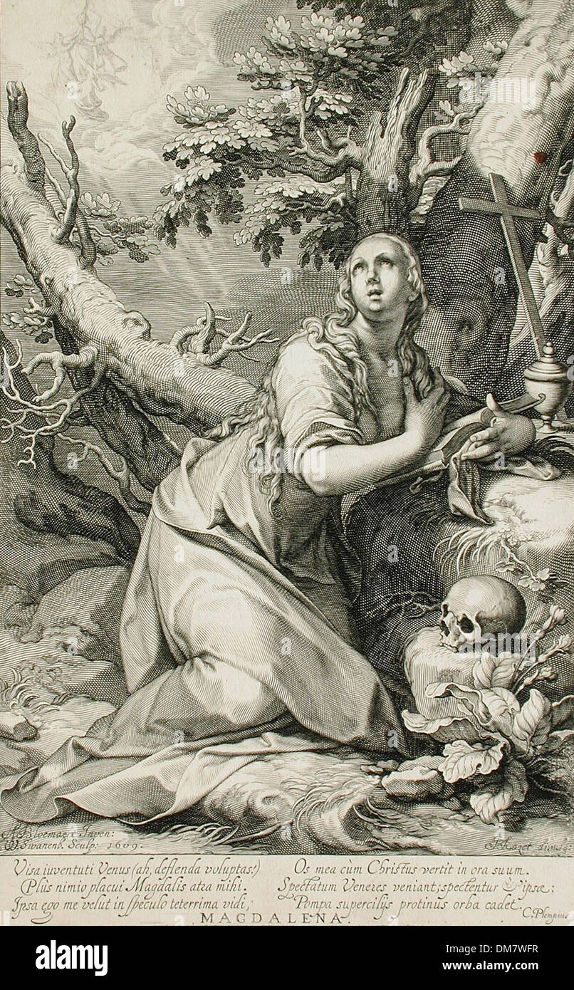 This artwork portrays Mary Magdalene, a significant figure in Christian ...