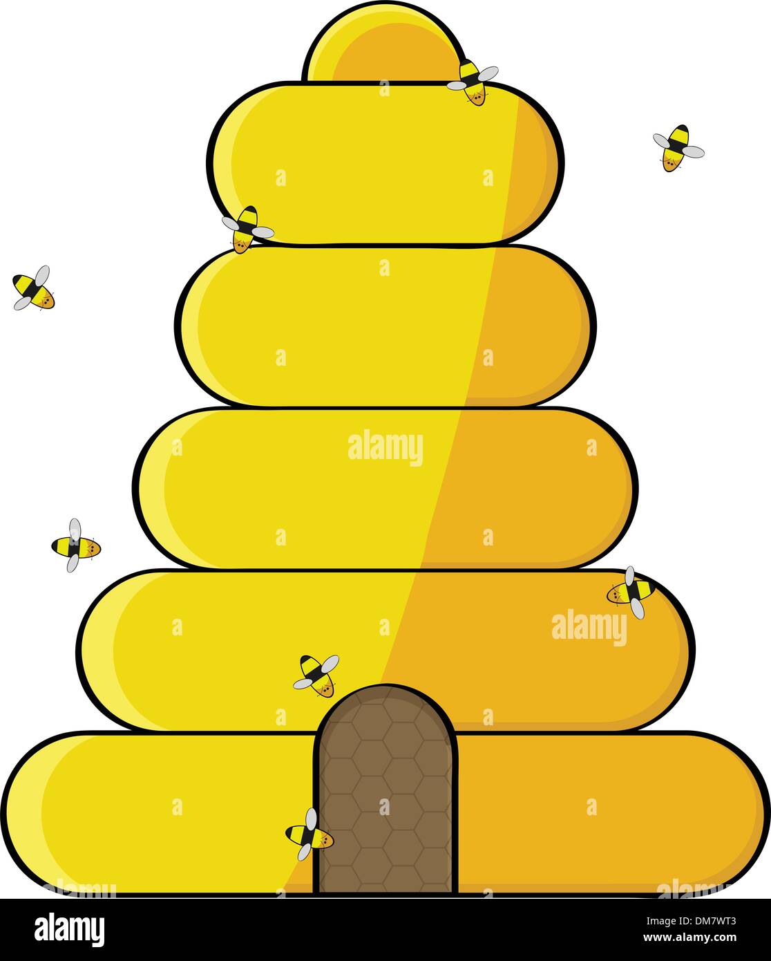 Bees fly beehive honey flying Stock Vector Images - Alamy