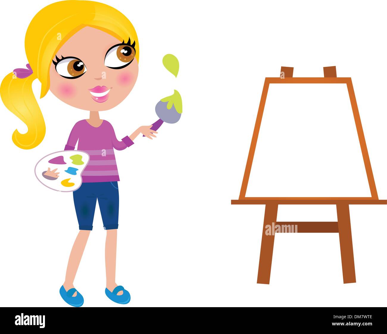 Child paint brush canvas Stock Vector Images - Alamy