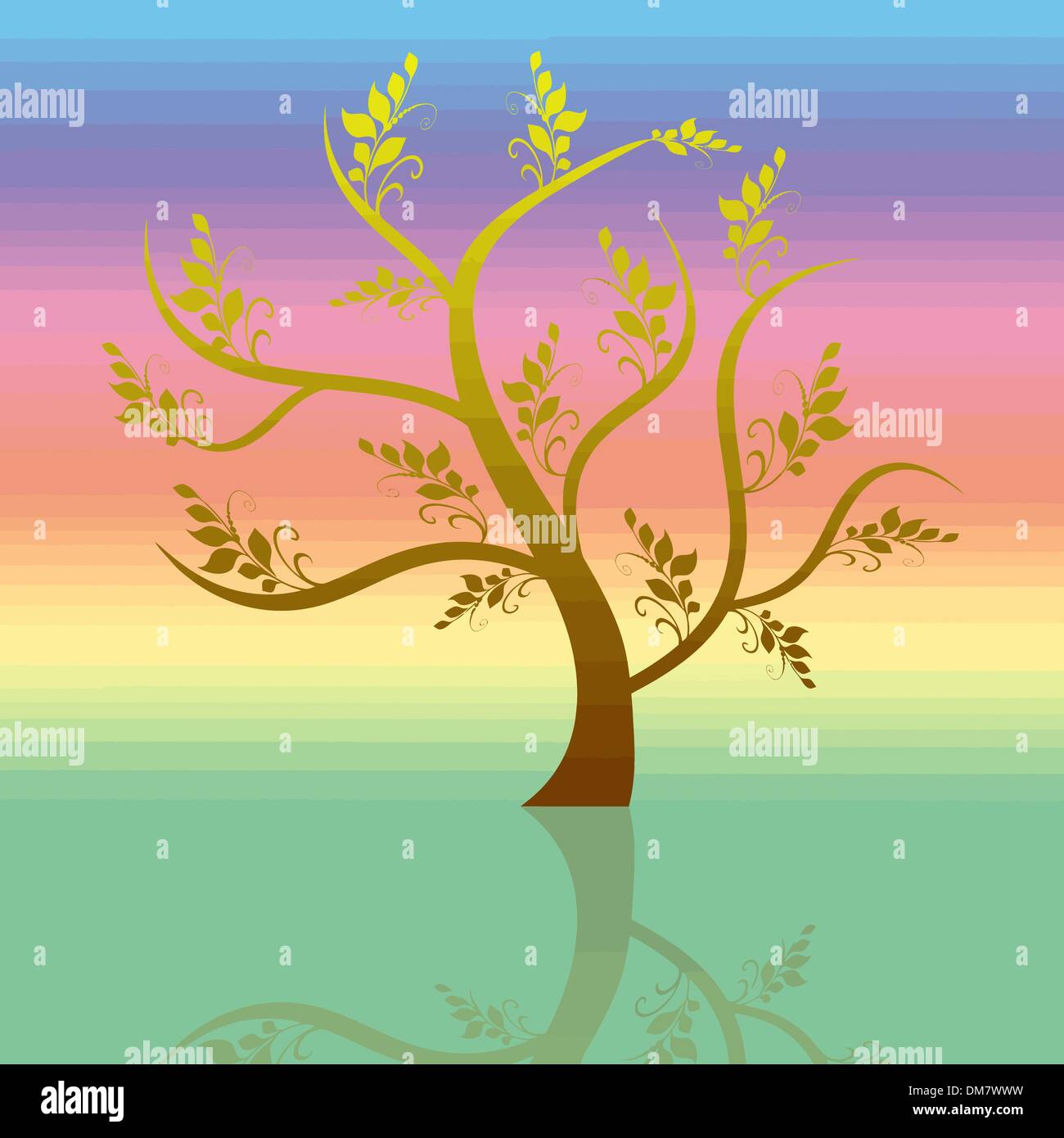 Golden tree trunk Stock Vector Images - Alamy