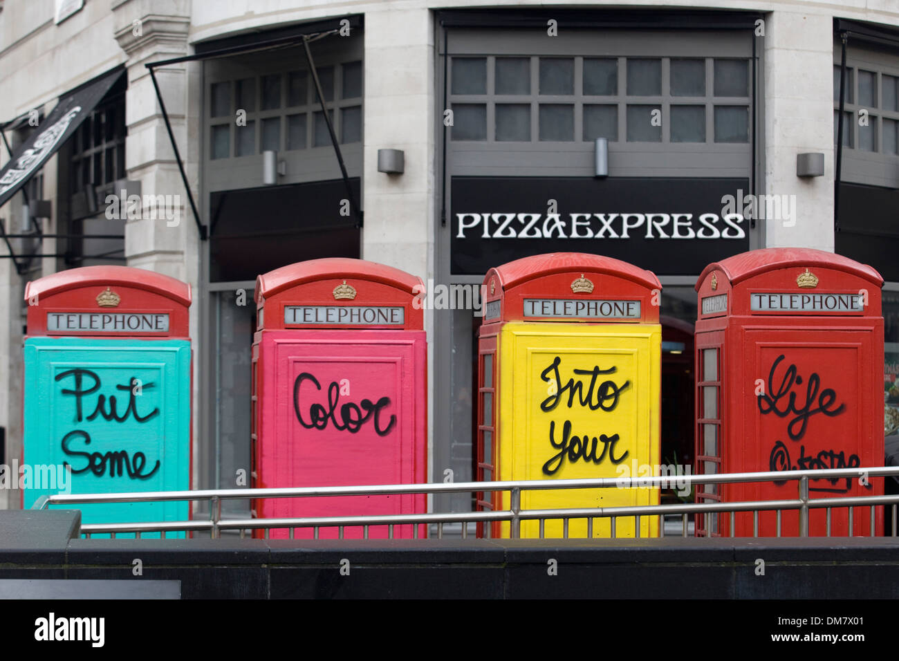 Red Telephone Boxes with a splash of color with "Put some Color into ...