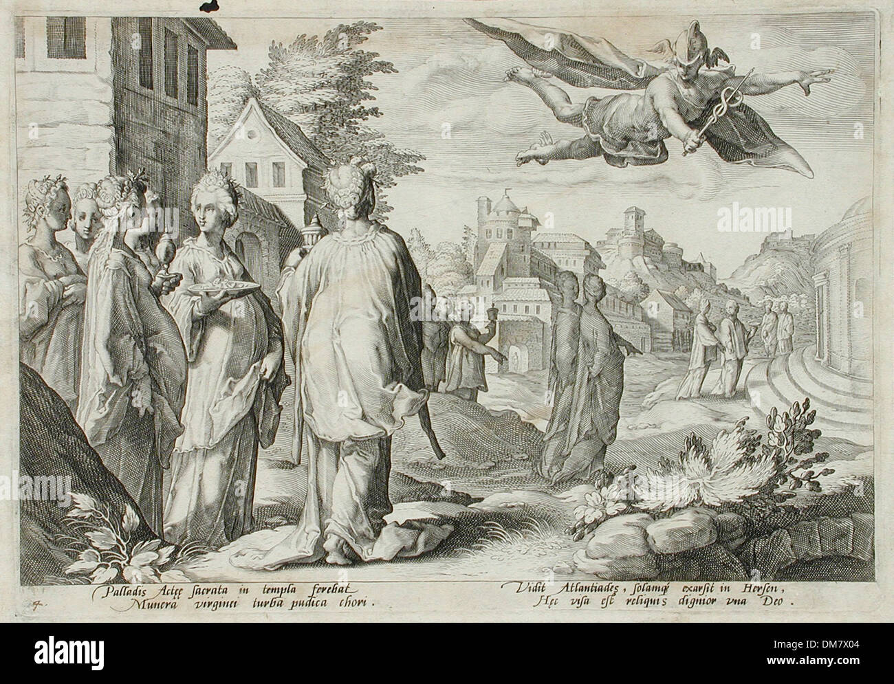 This artwork depicts the mythological scene where the god Mercury falls ...