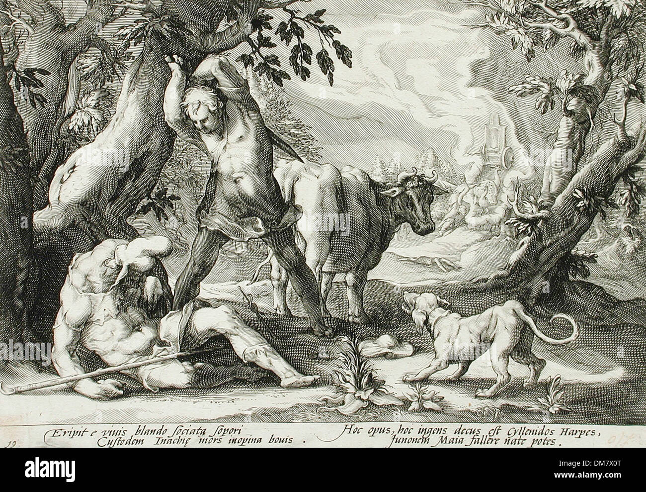 This classical mythological scene illustrates the moment when Mercury ...
