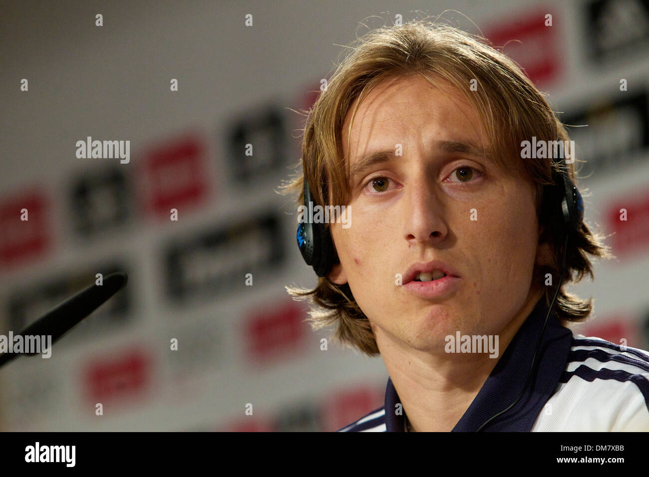 Luka Modric signs Real Madrid at Santiago Bernabeu stadium Madrid Spain ...