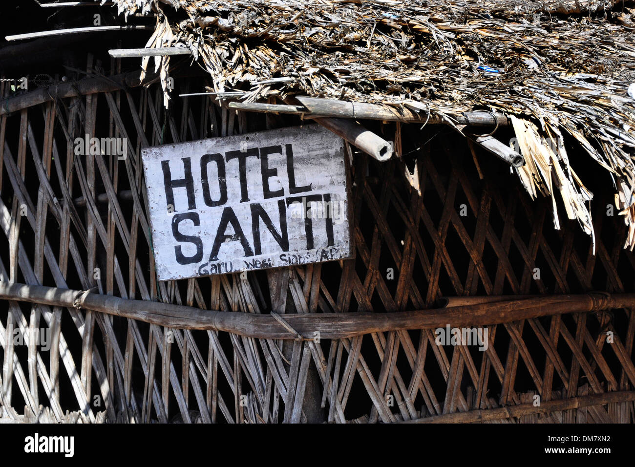 India, Arunachal Pradesh, Along valley, Garu village, Hotel Santi Stock ...