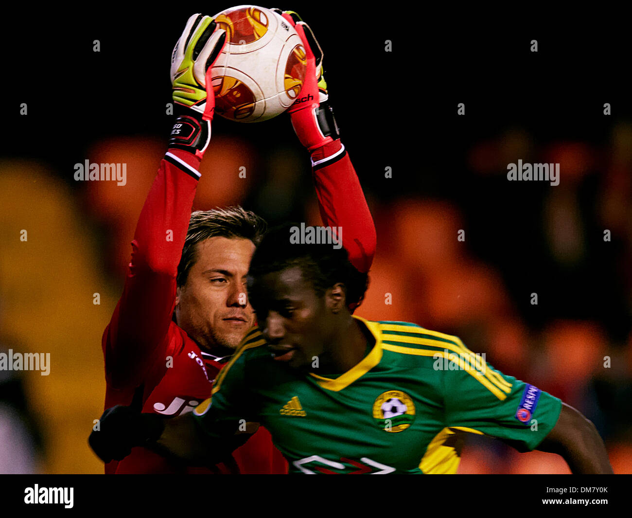 Valencia Cf Goalkeeper Diego Alves High Resolution Stock Photography ...