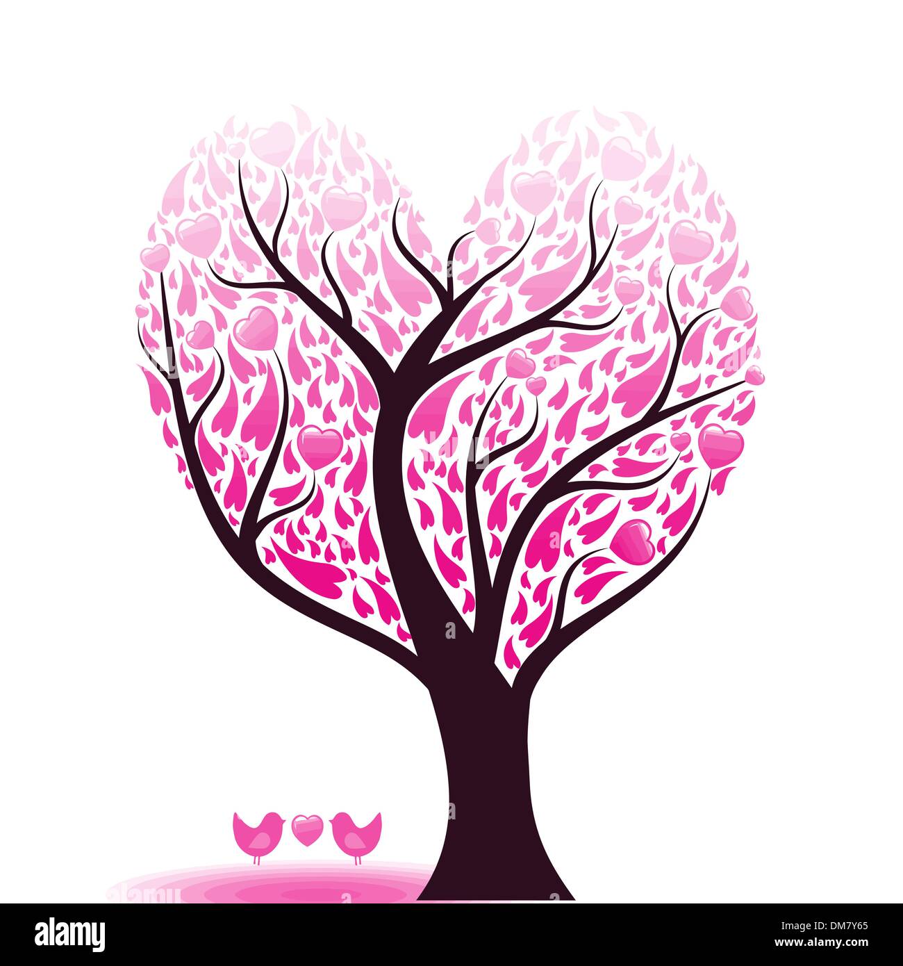 Love birds tree Stock Vector Images - Alamy