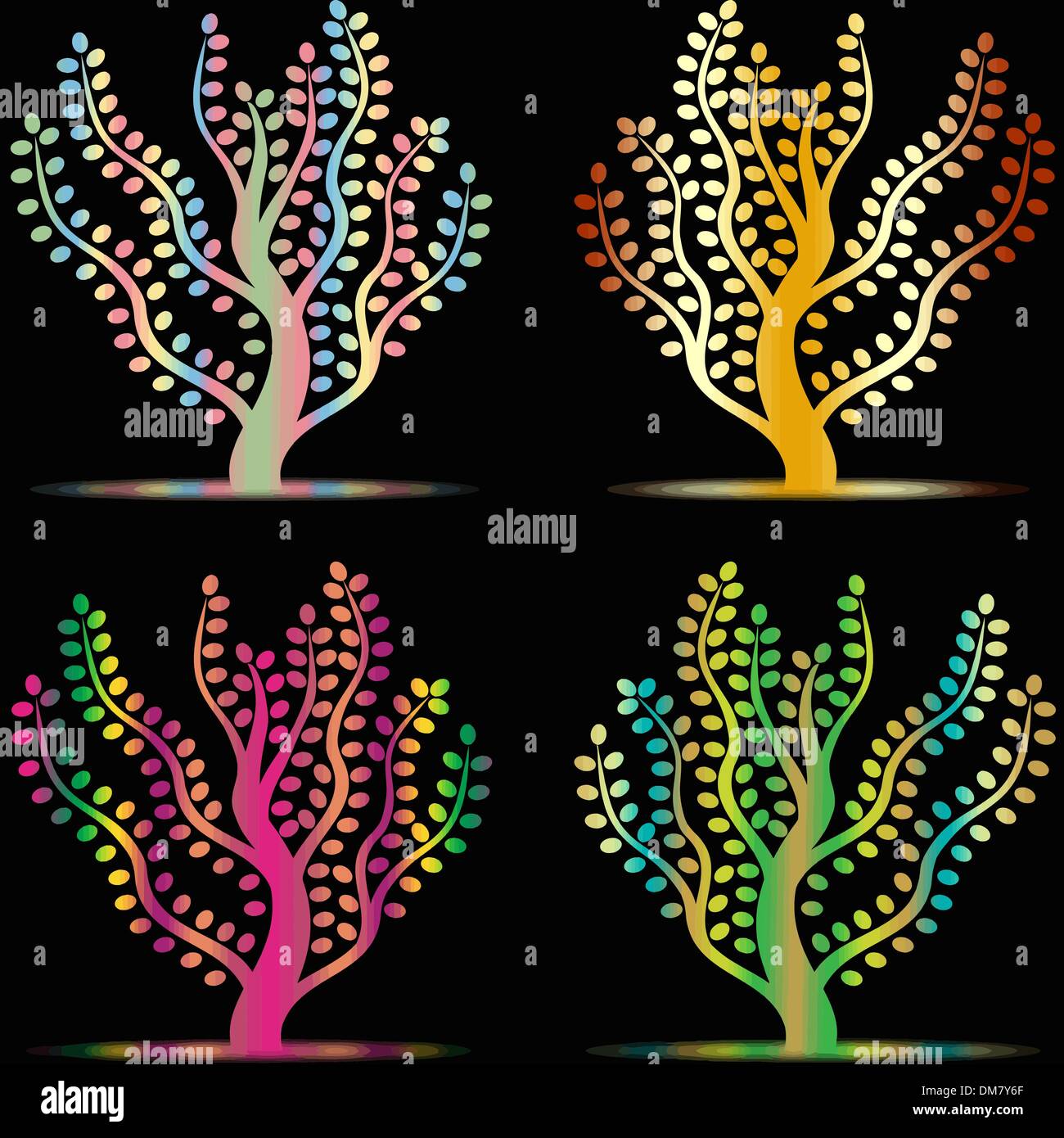 Green trees on background Stock Vector Images - Alamy