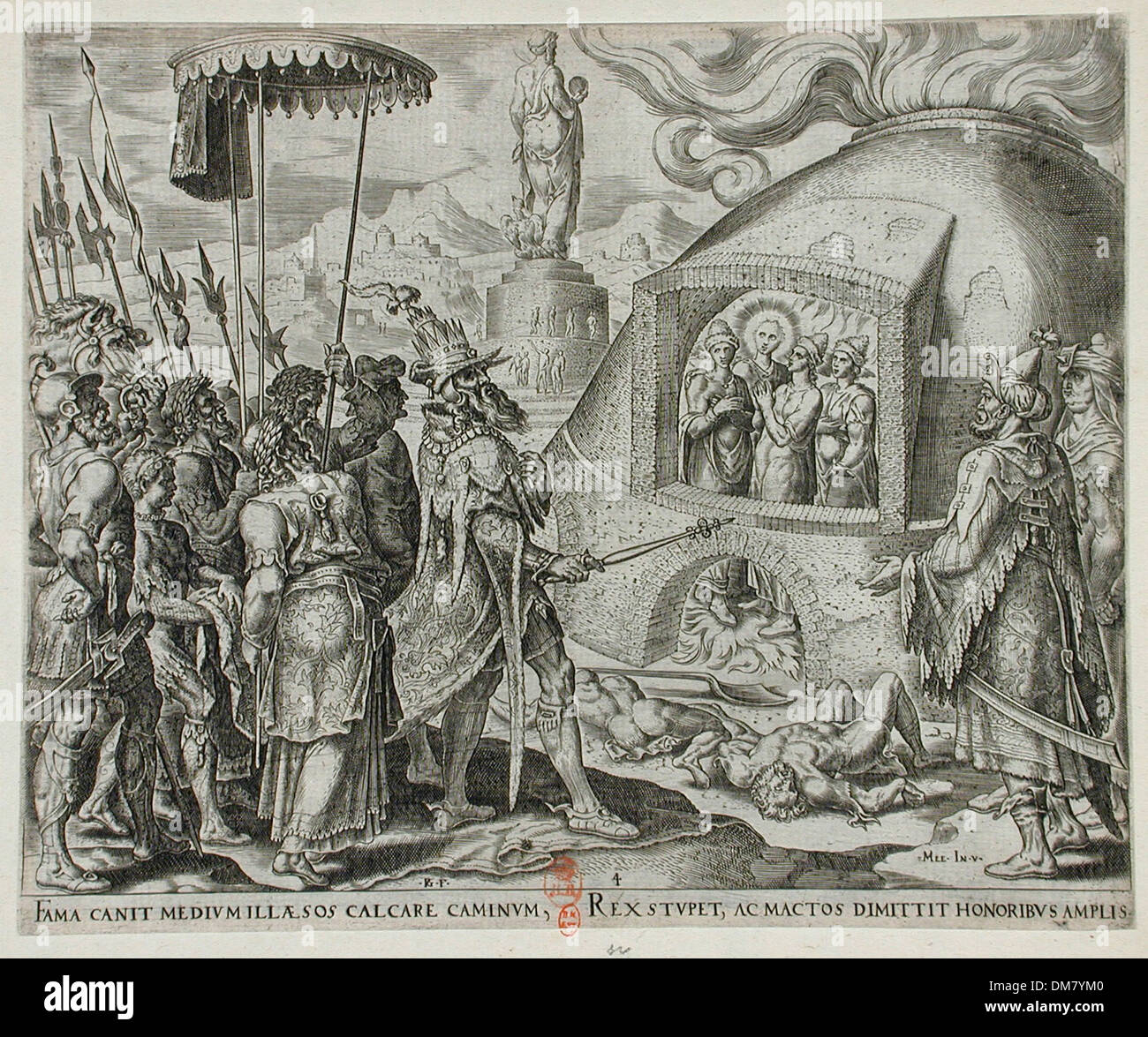 This painting depicts the biblical scene where King Nebuchadnezzar ...