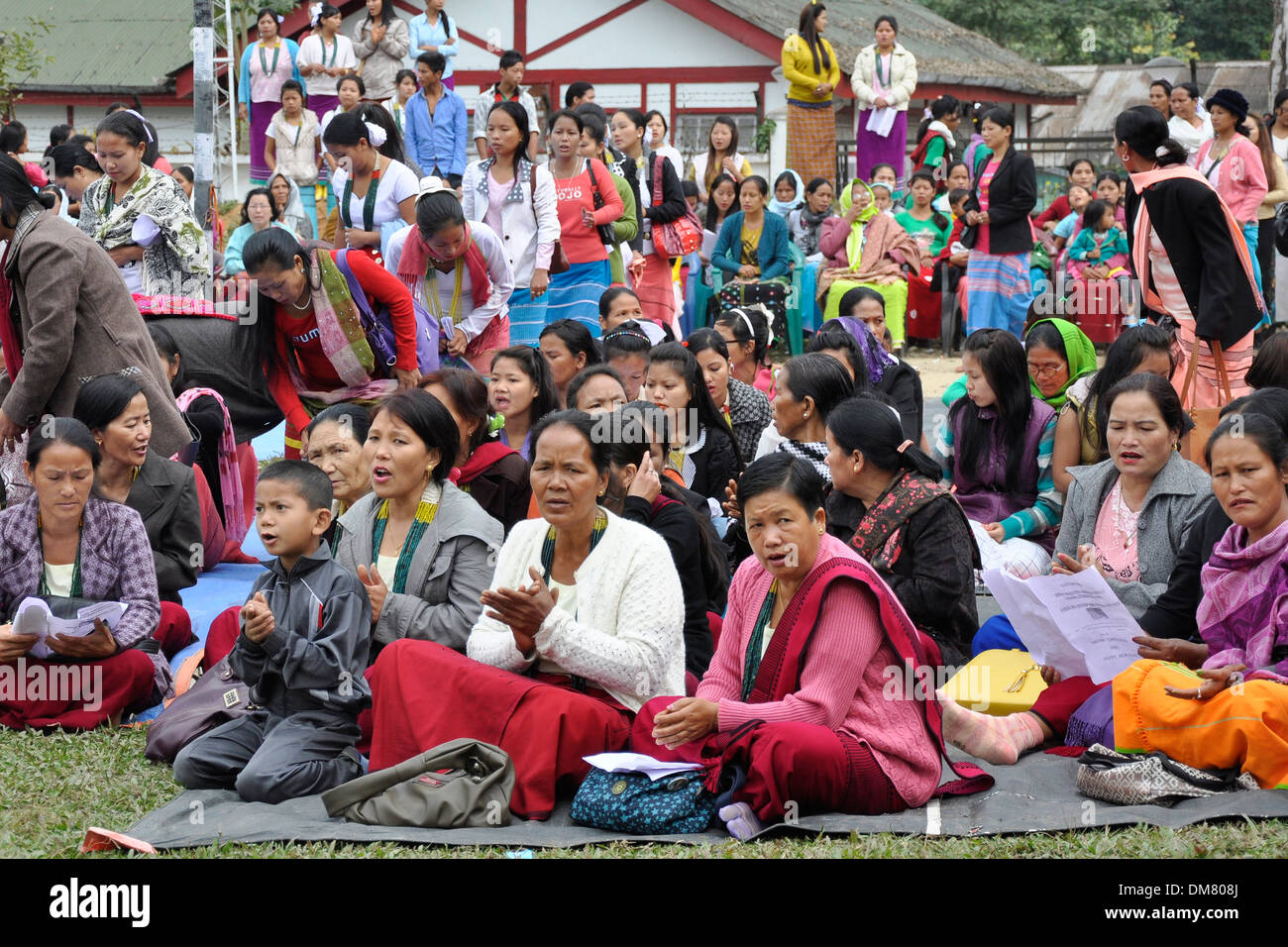 India, Arunachal Pradesh, Along valley, Galo tribe procession Stock ...
