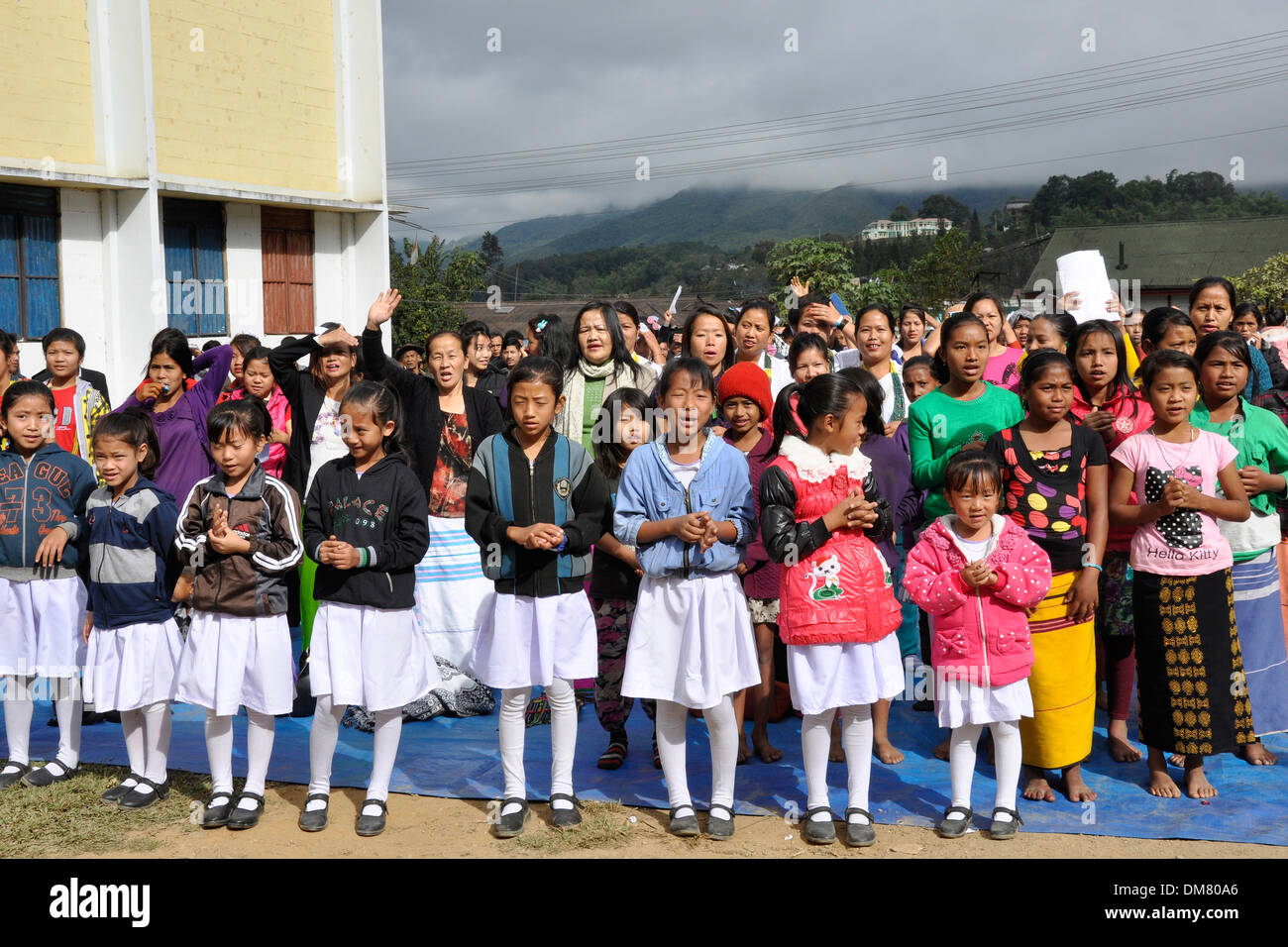 India, Arunachal Pradesh, Along valley, Galo tribe procession Stock ...