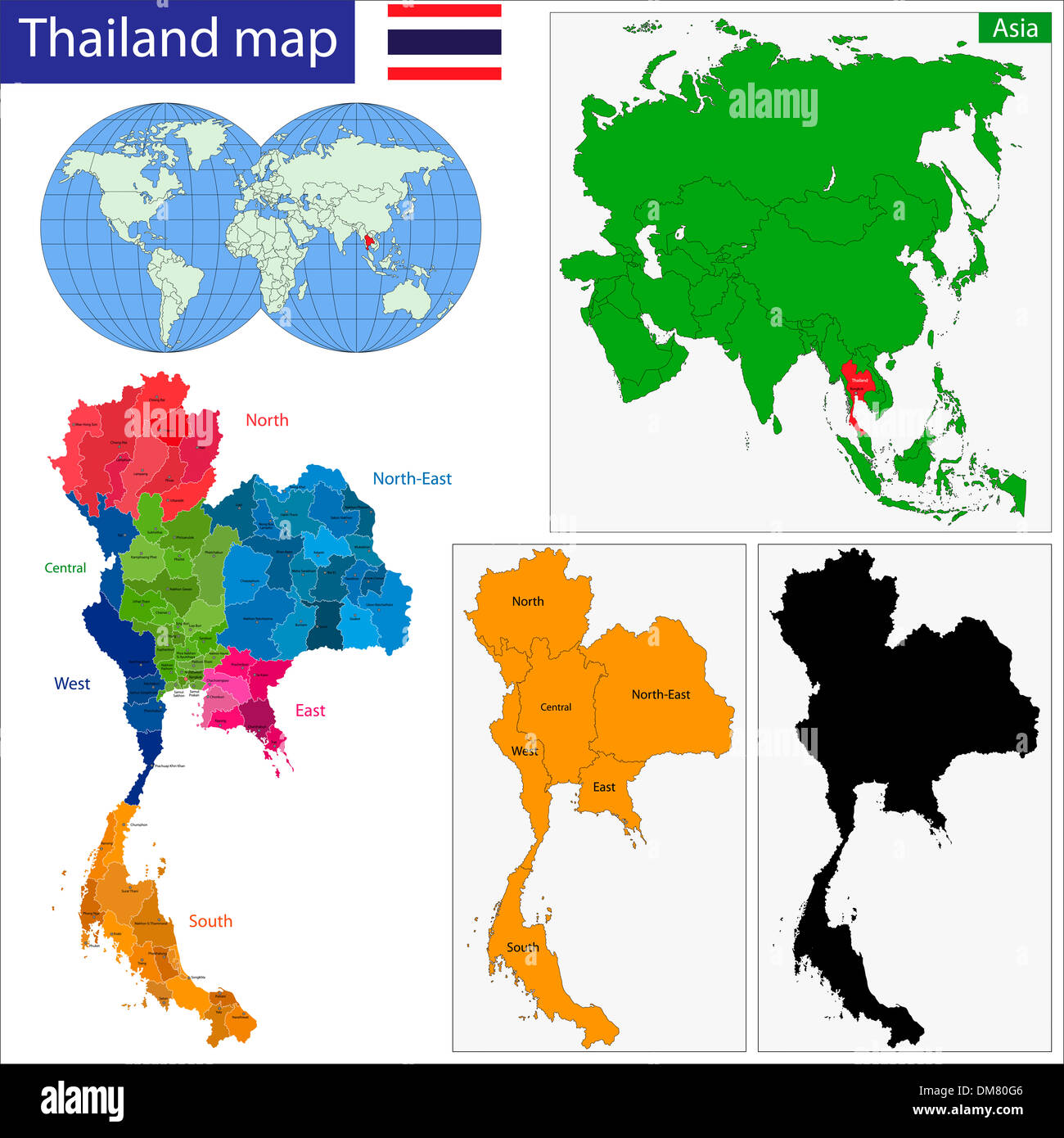 Map of thailand region hi-res stock photography and images - Alamy