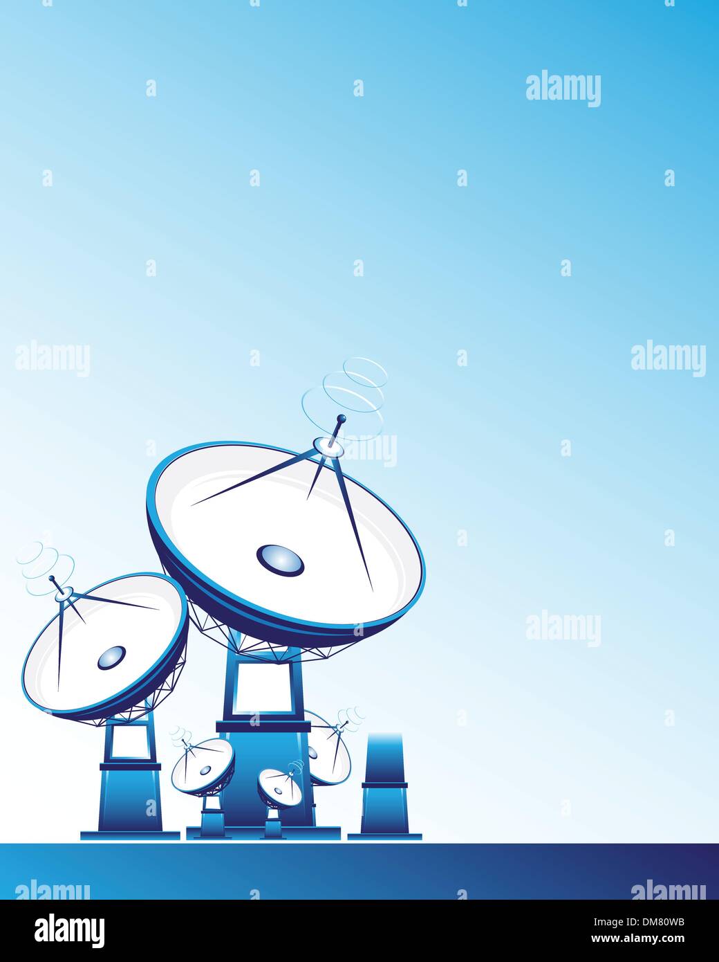 Telecommunications satellite dish on Stock Vector Images - Alamy