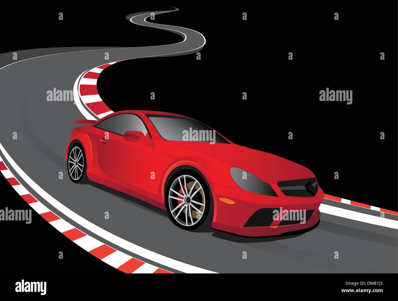 Car driving fast on road Stock Vector Images - Alamy