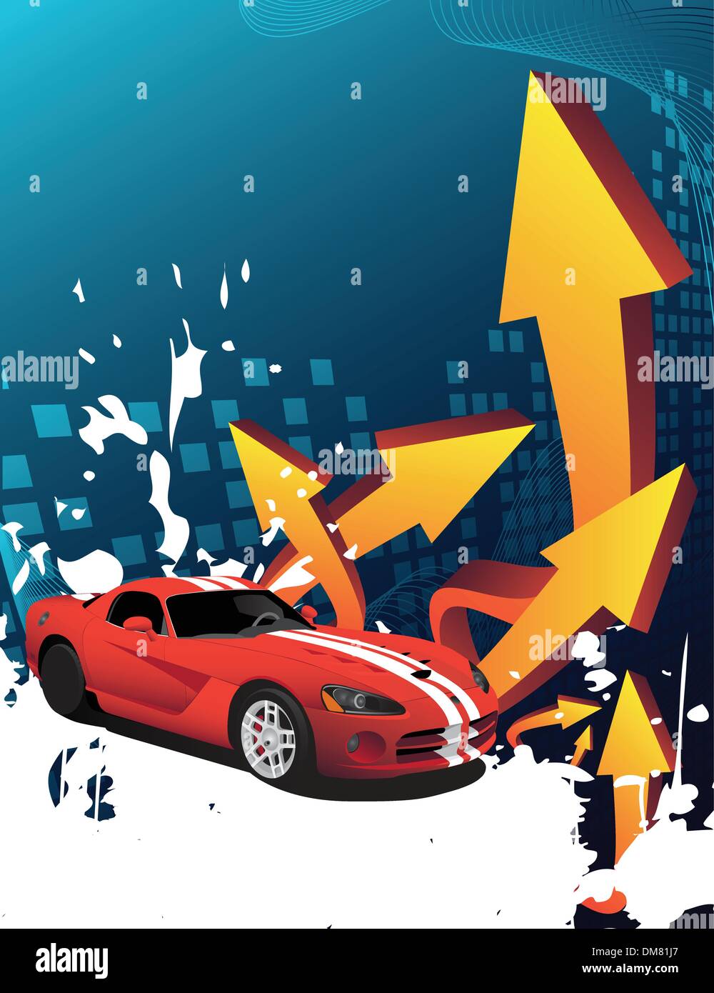 Red car on the abstract background Stock Vector Image & Art - Alamy
