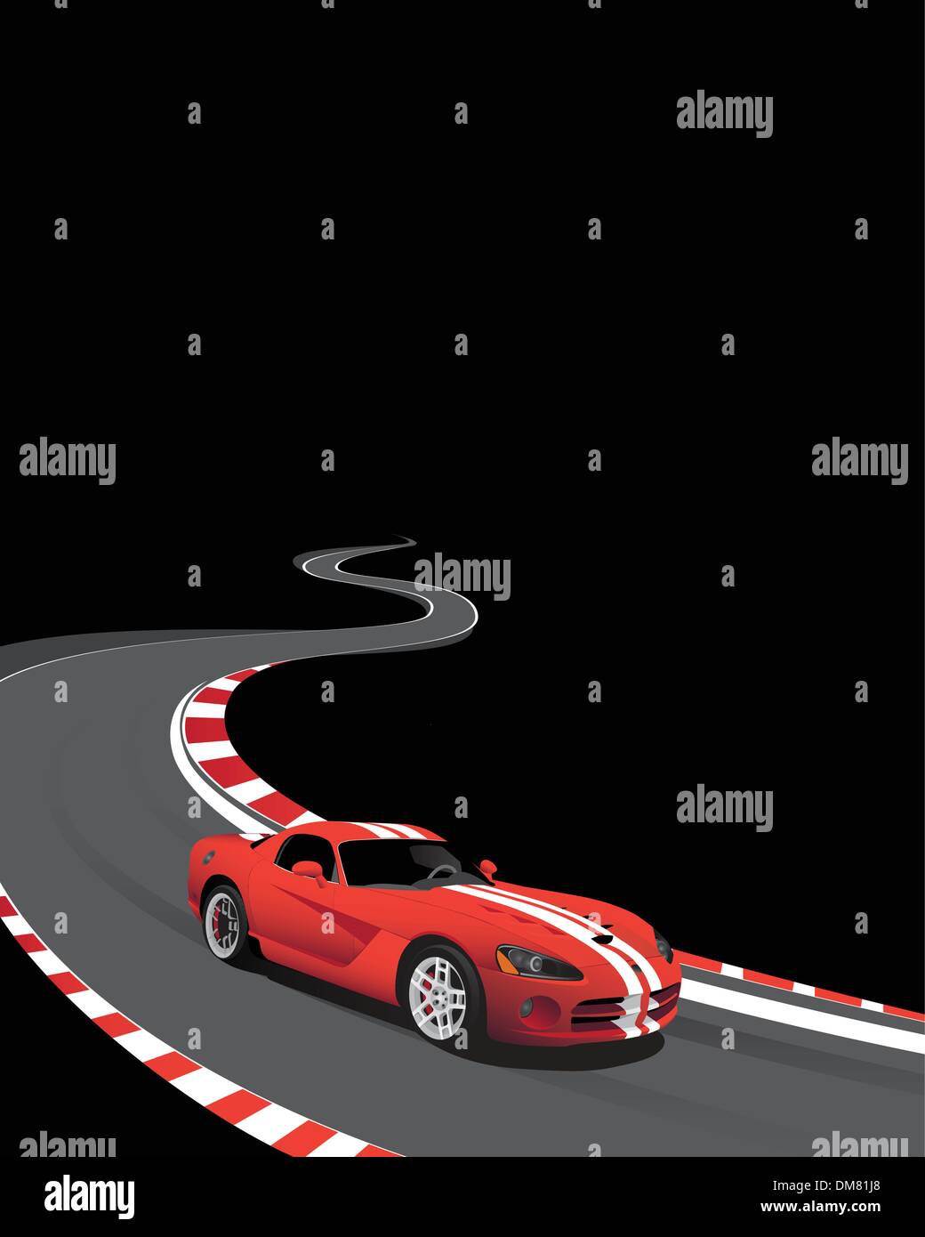 Red car on the racing track Stock Vector Image & Art - Alamy