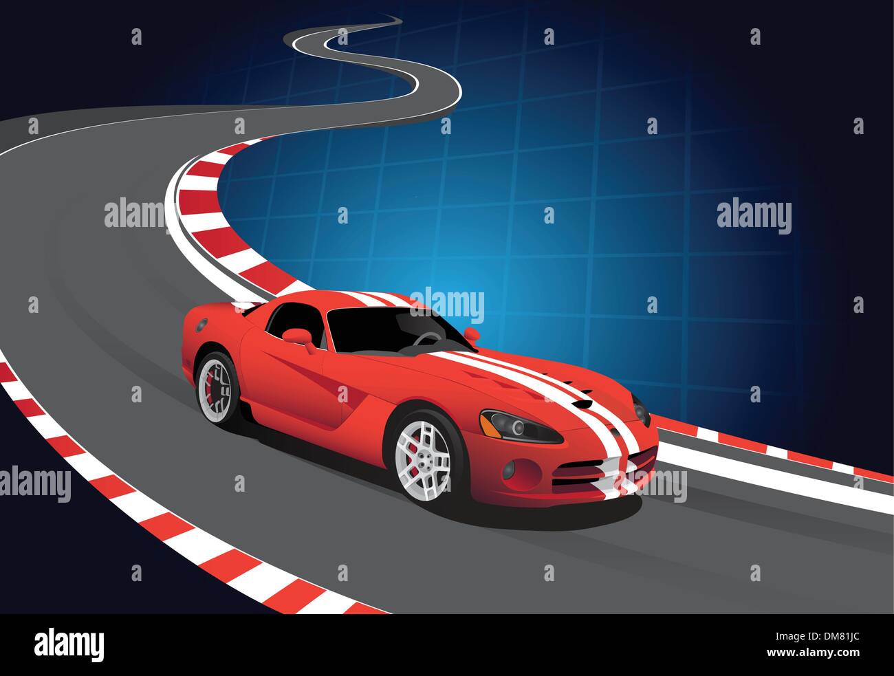 Red car on the racing track Stock Vector Image & Art - Alamy