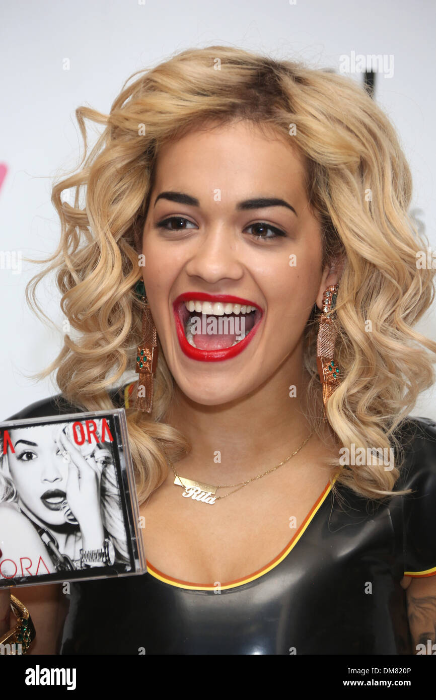 Rita Ora signs copies of her debut album 'Ora' at HMV Whiteleys London ...
