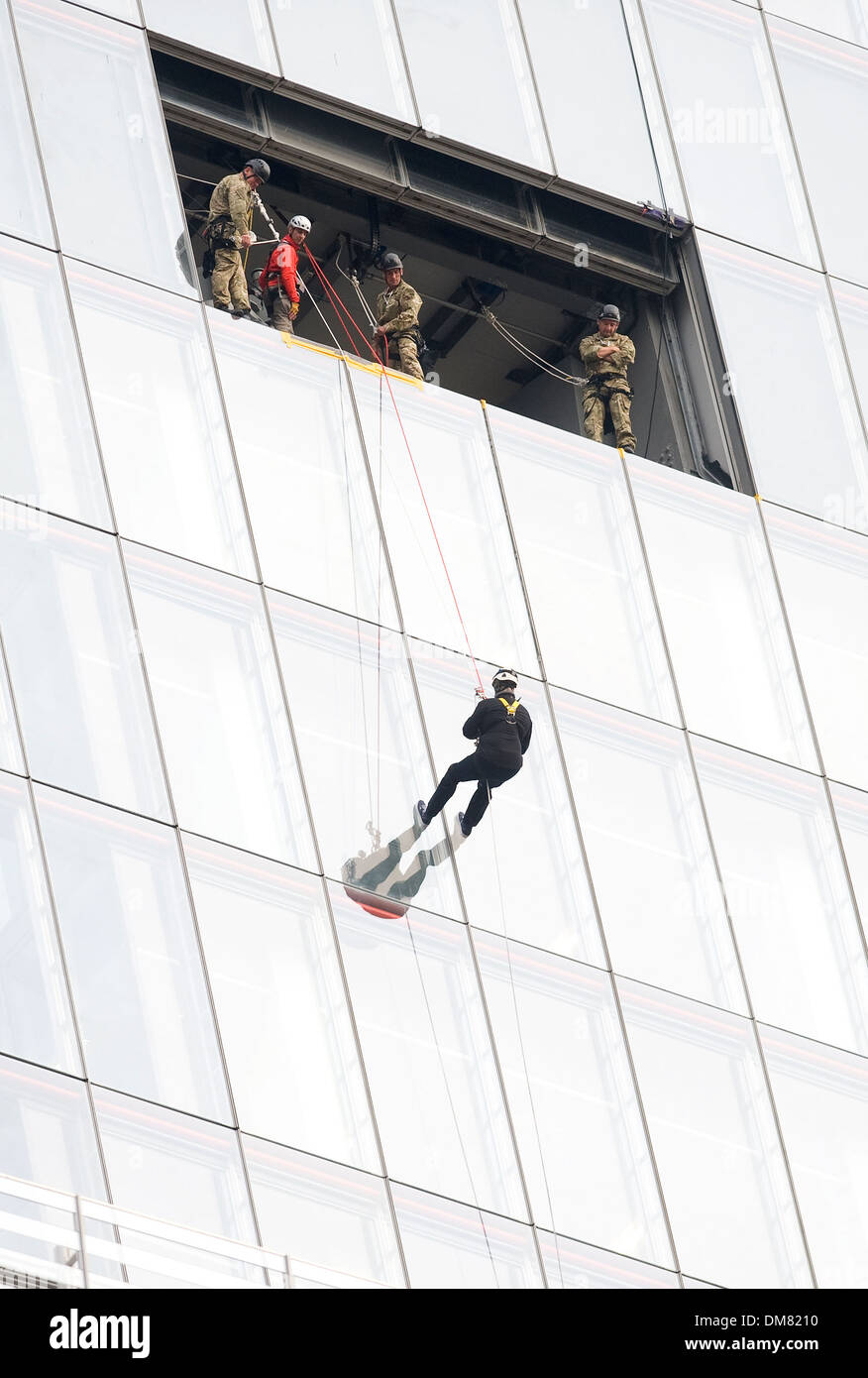 HRH Prince Andrew Duke of York abseils from Shard's 87th floor to raise ...