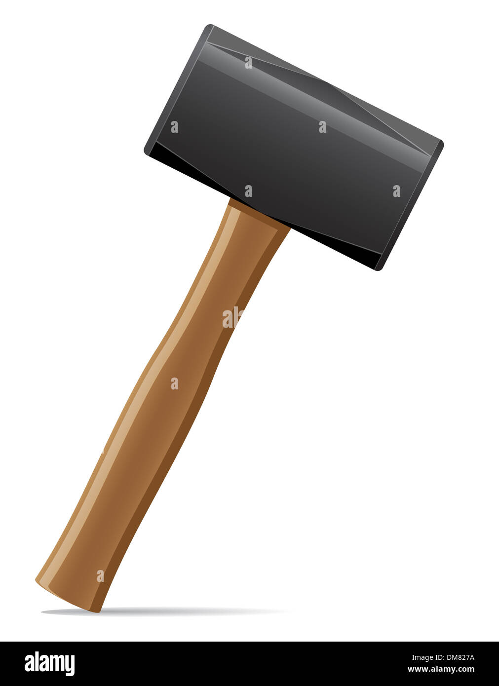 tool hammer with wooden handle illustration isolated on white ...